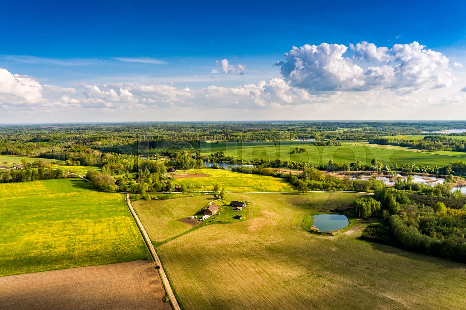 Aerial view of Latvia countryside in beautiful spring day | Stock image ...