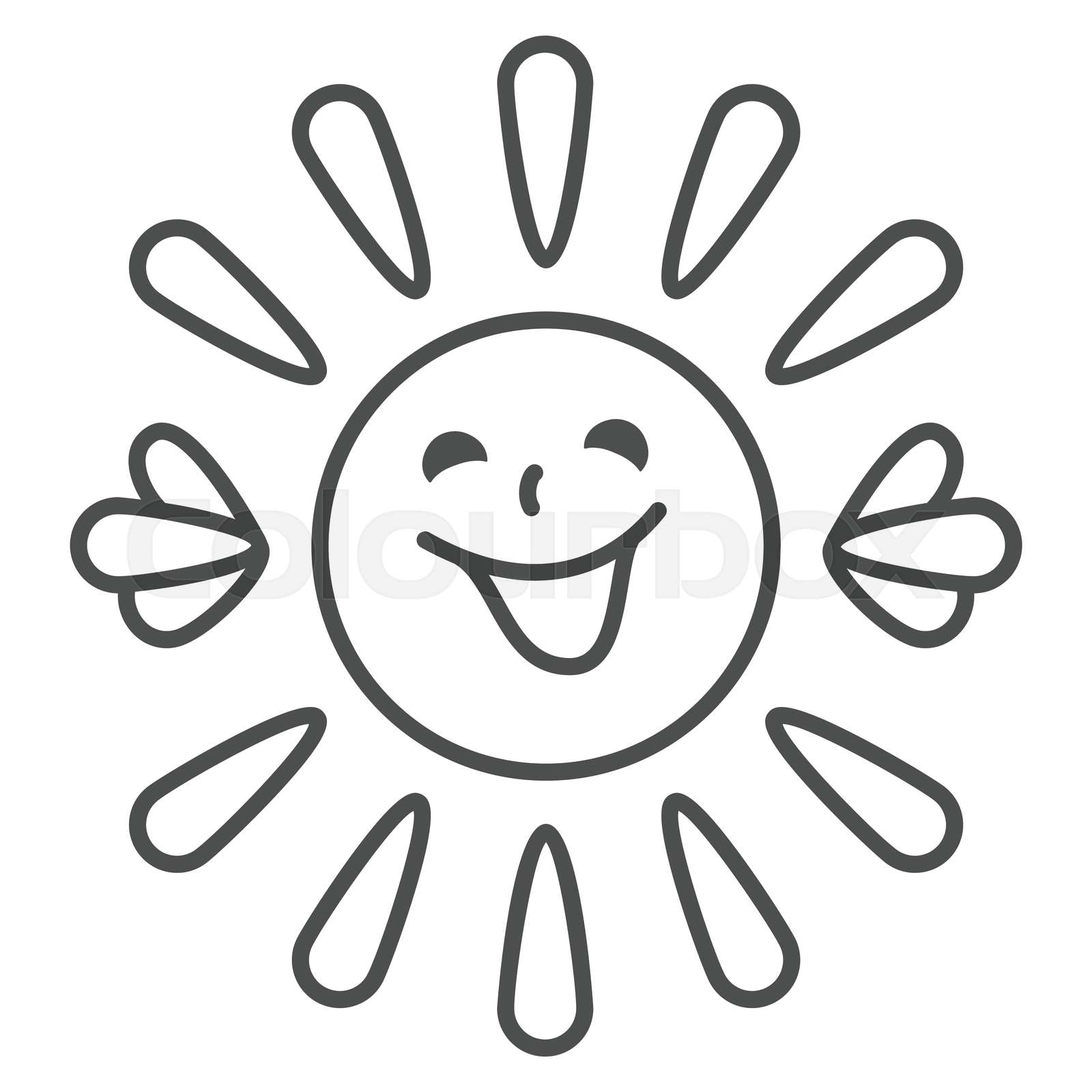Happy Sun Outline