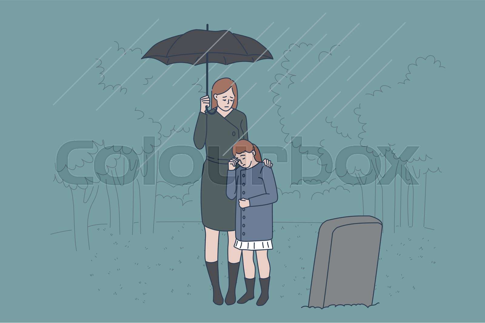 Family grief and loss concept | Stock vector | Colourbox