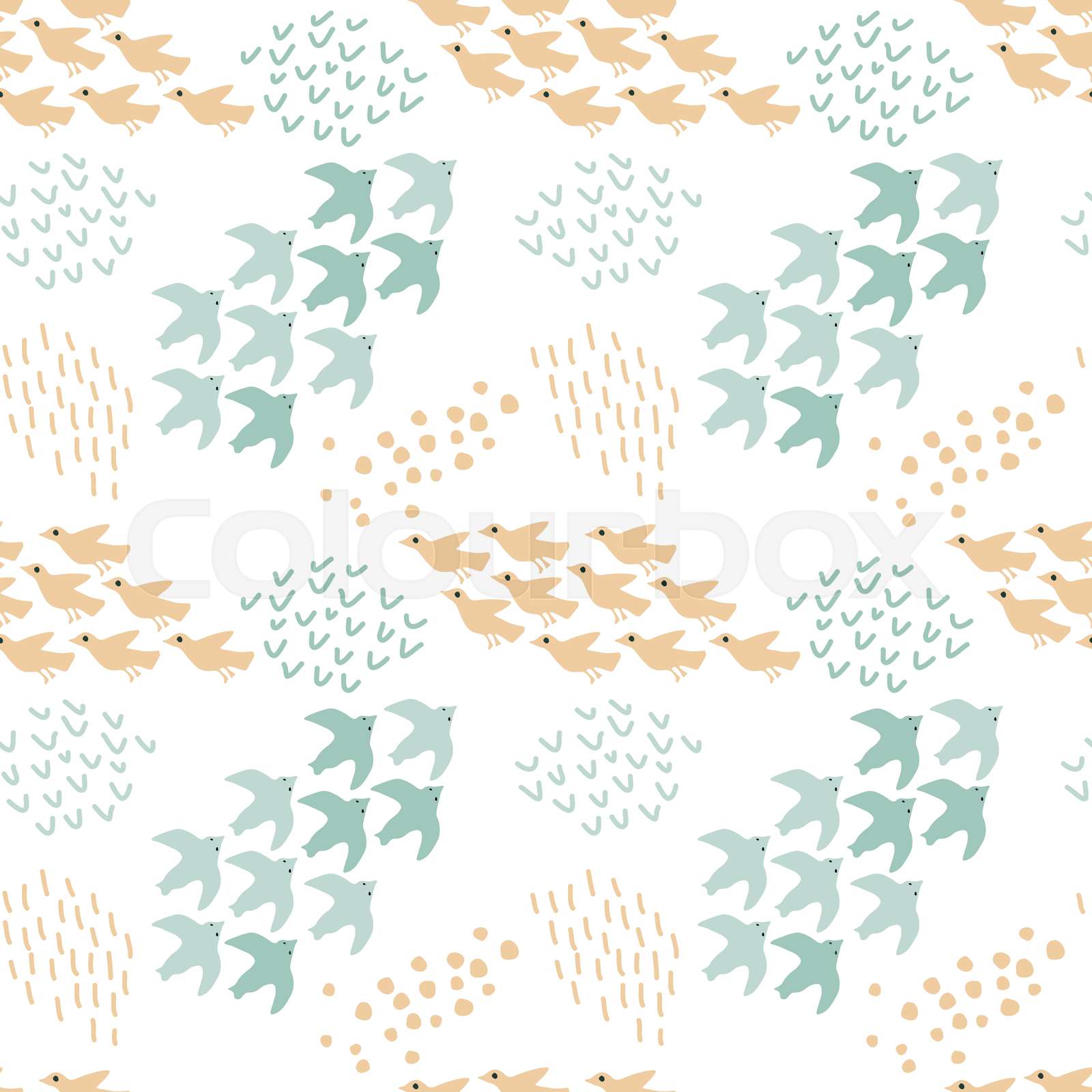 Seamless birds pattern | Stock vector | Colourbox