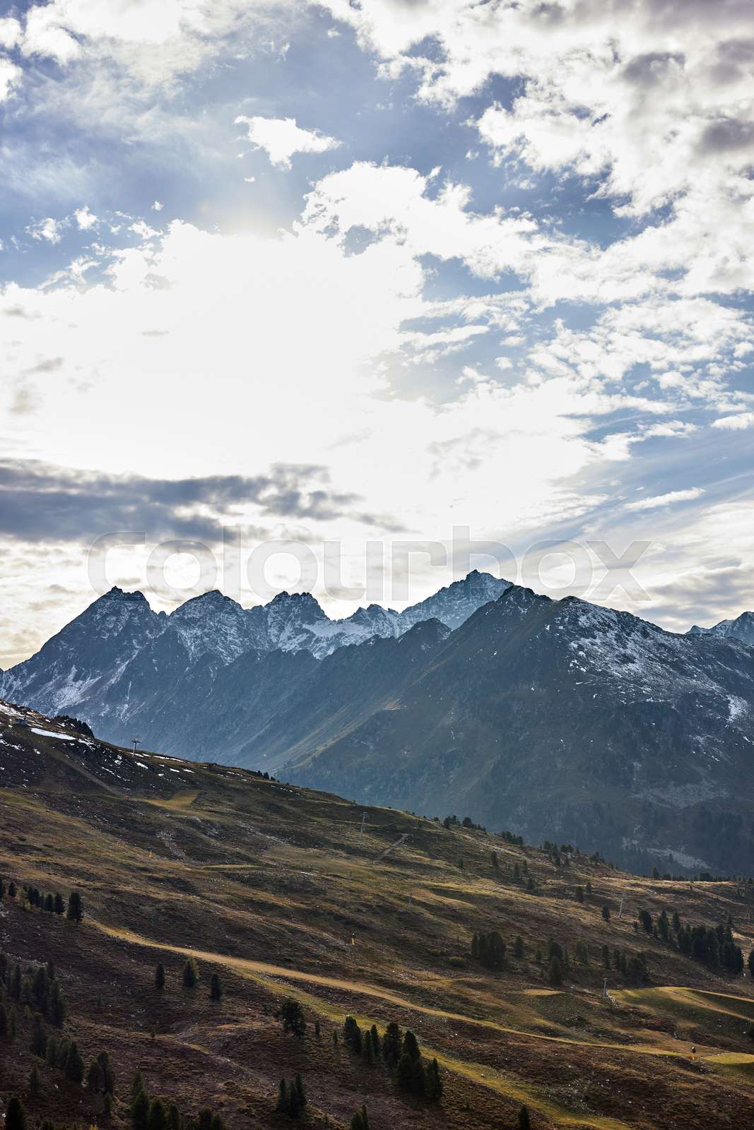 nature landscape of beautiful large tall mountains | Stock image ...