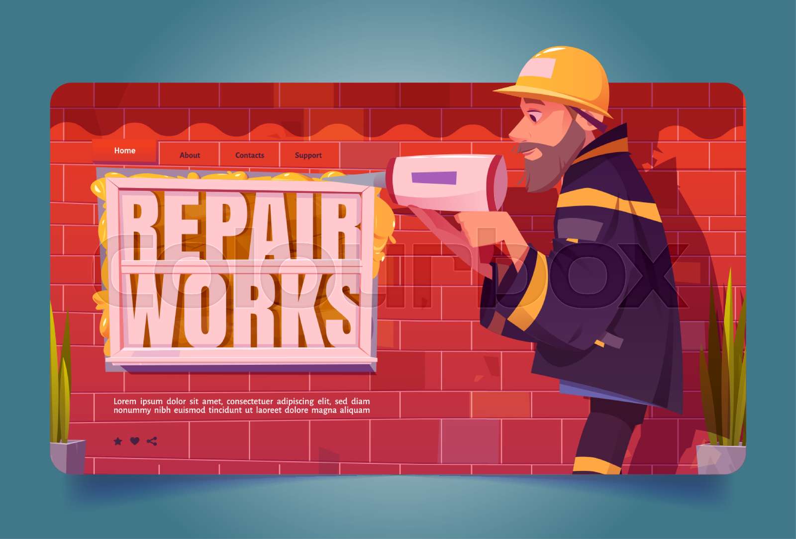 Repair works, professional construction service | Stock vector | Colourbox