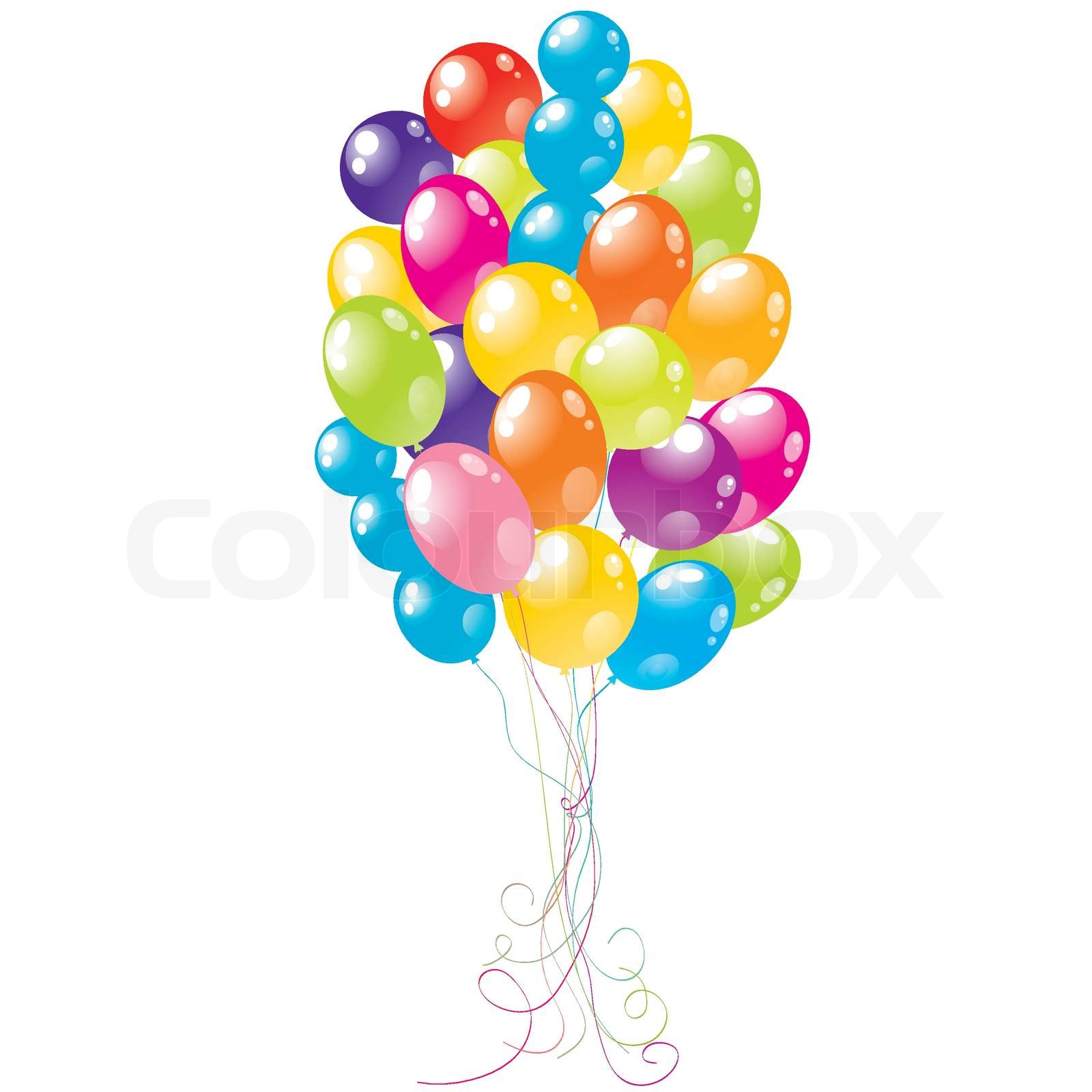 Color beautiful party balloons, vector | Stock vector | Colourbox