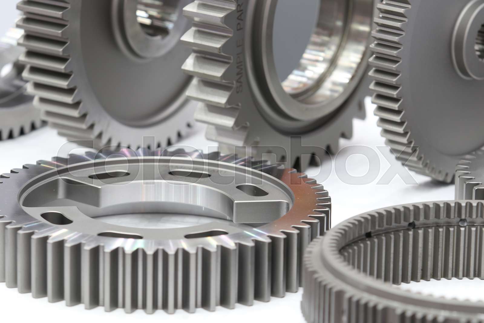 Industrial gear spare parts for heavy machine | Stock image | Colourbox