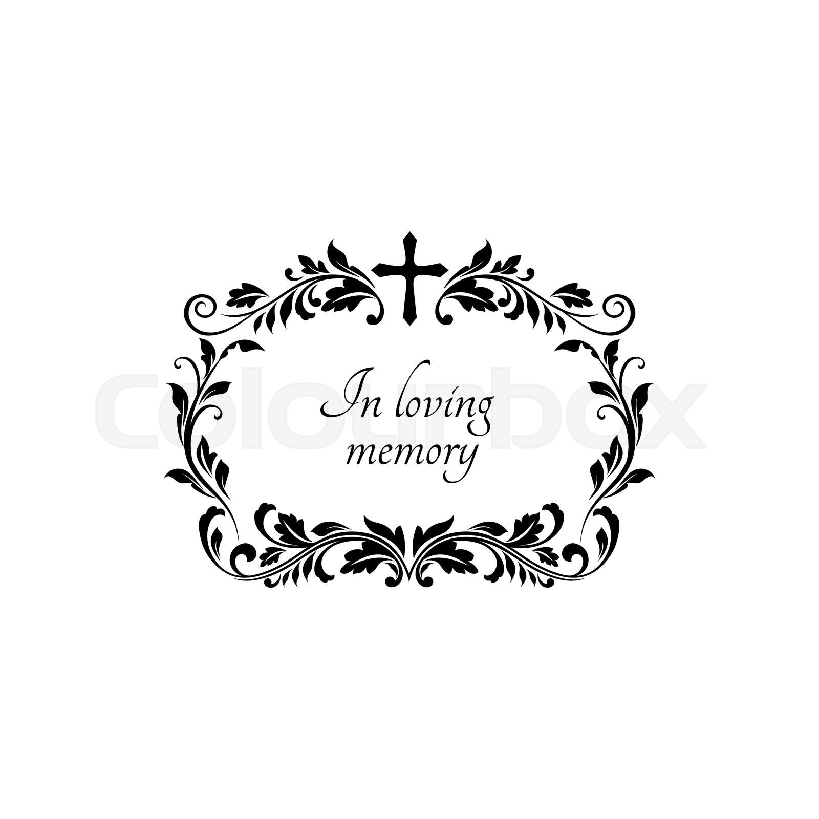 Funeral memorial calligraphy condolence memory | Stock vector | Colourbox