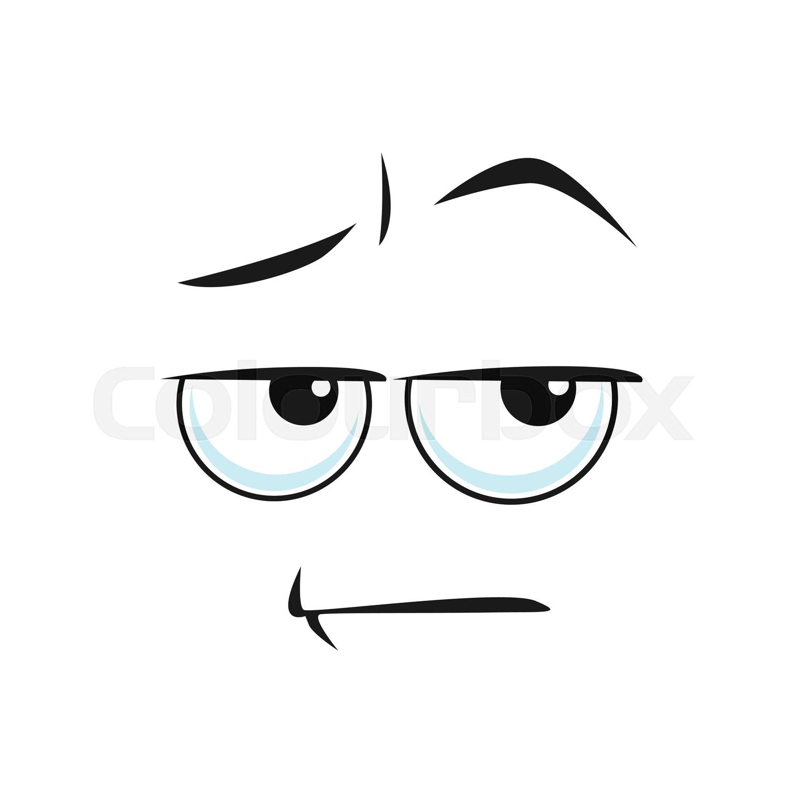 Apathetic emoticon with indifferent face isolated | Stock vector ...