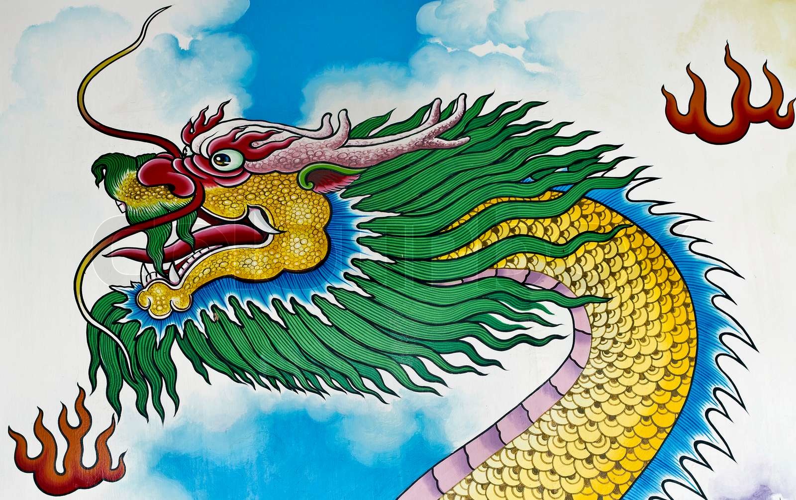 Chinese Dragon Wall Painting | Stock image | Colourbox