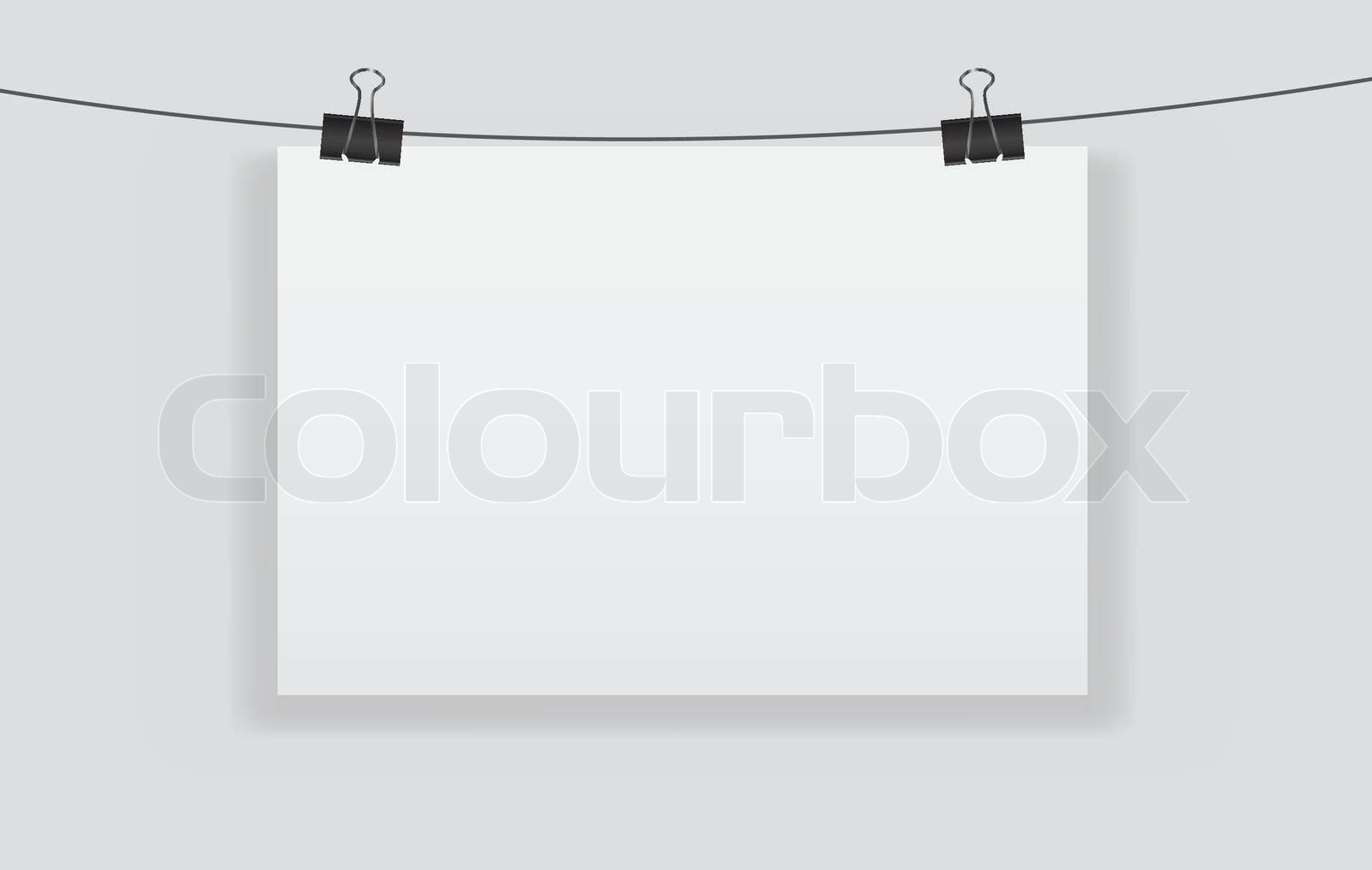 White blank page with clip vector illustration | Stock vector | Colourbox
