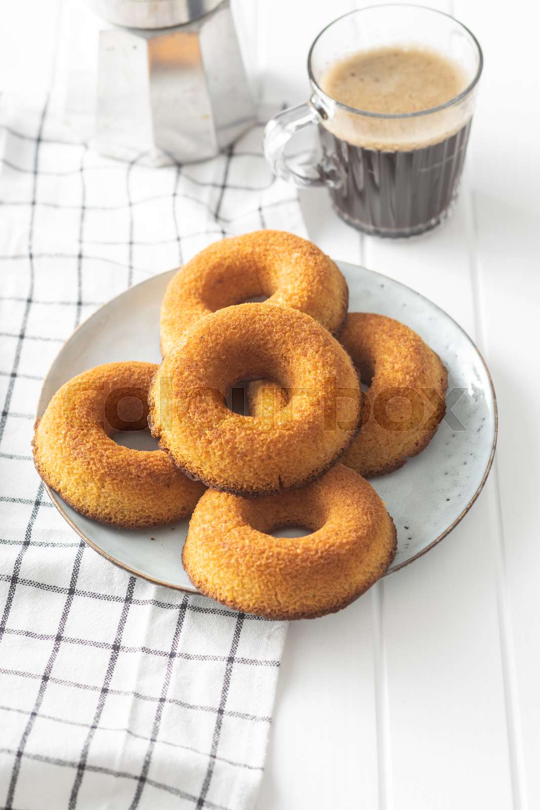 Round sponge cake dessert. Sweet donut. | Stock image | Colourbox