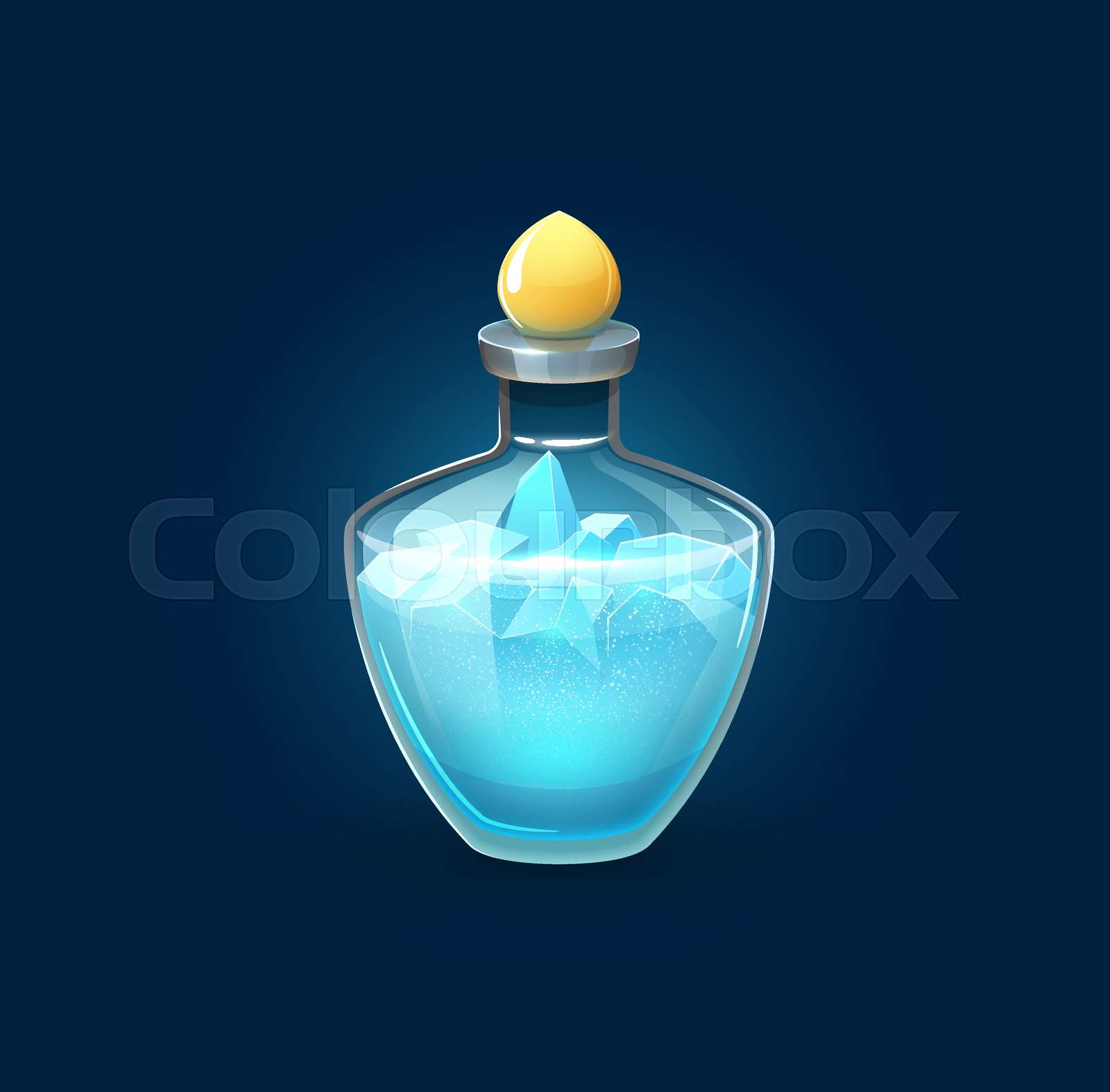 Witchcraft bubble potion bottle with frozen ice | Stock vector | Colourbox