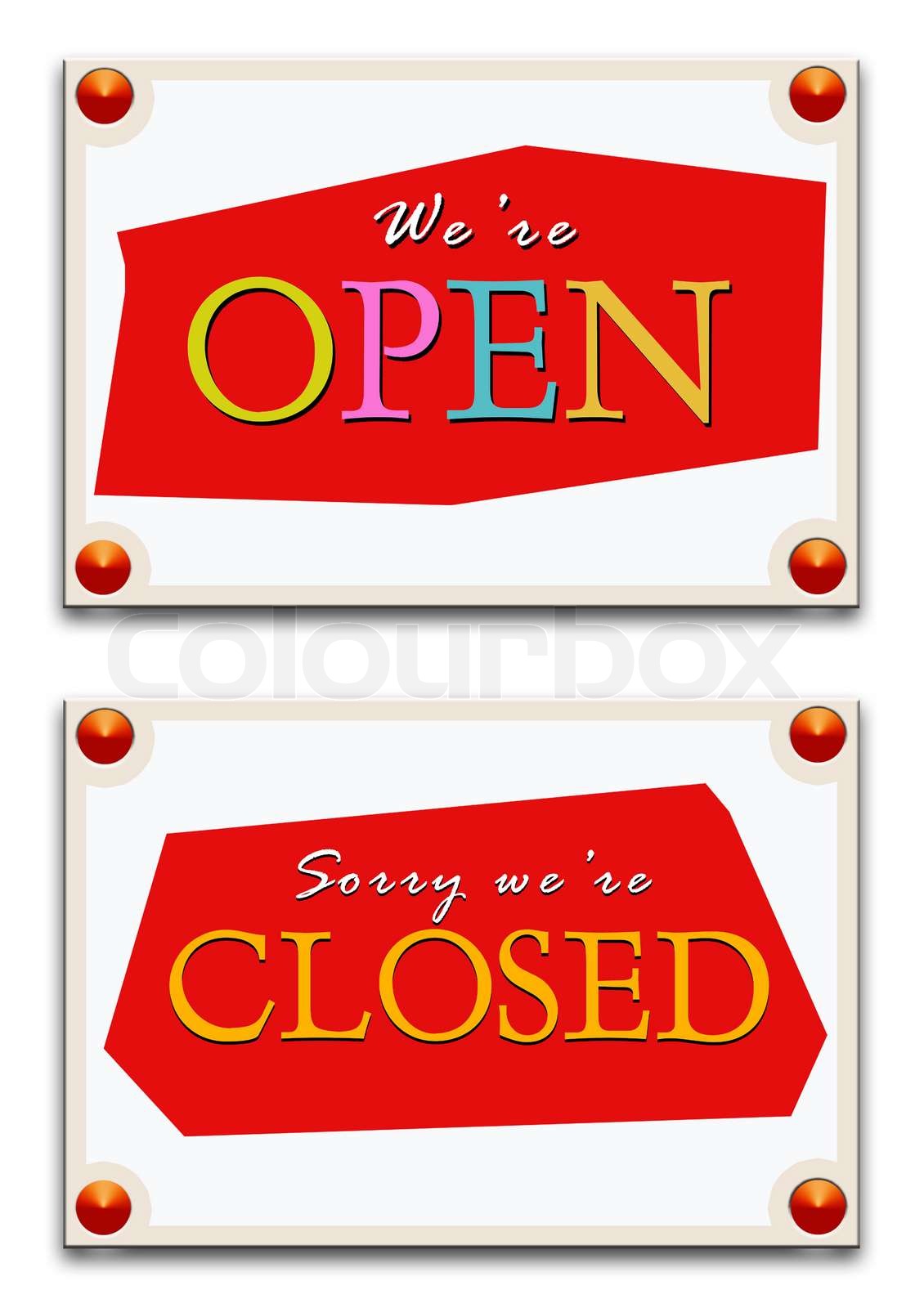 Closed & open tag | Stock image | Colourbox
