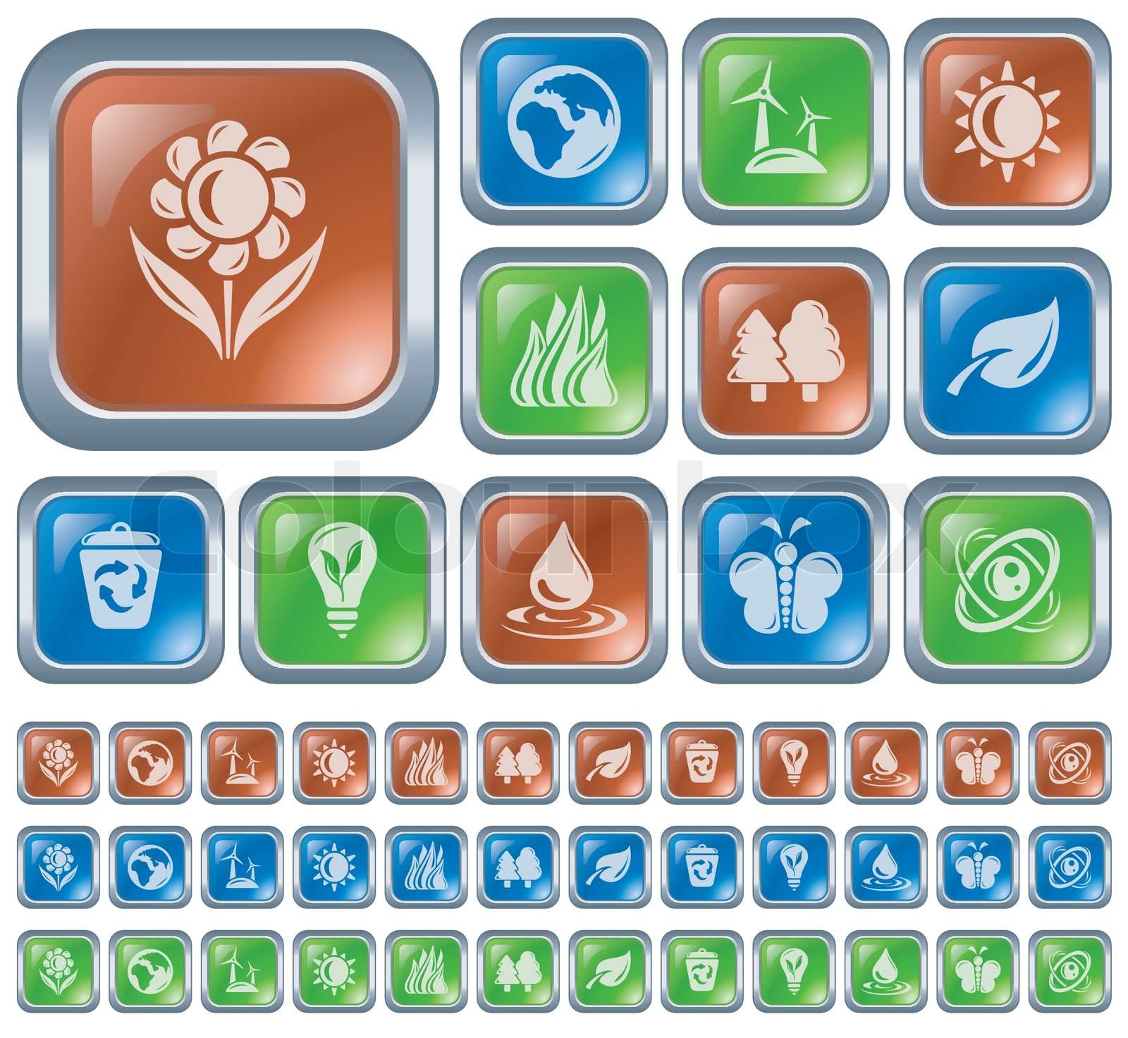 Environment button set | Stock vector | Colourbox