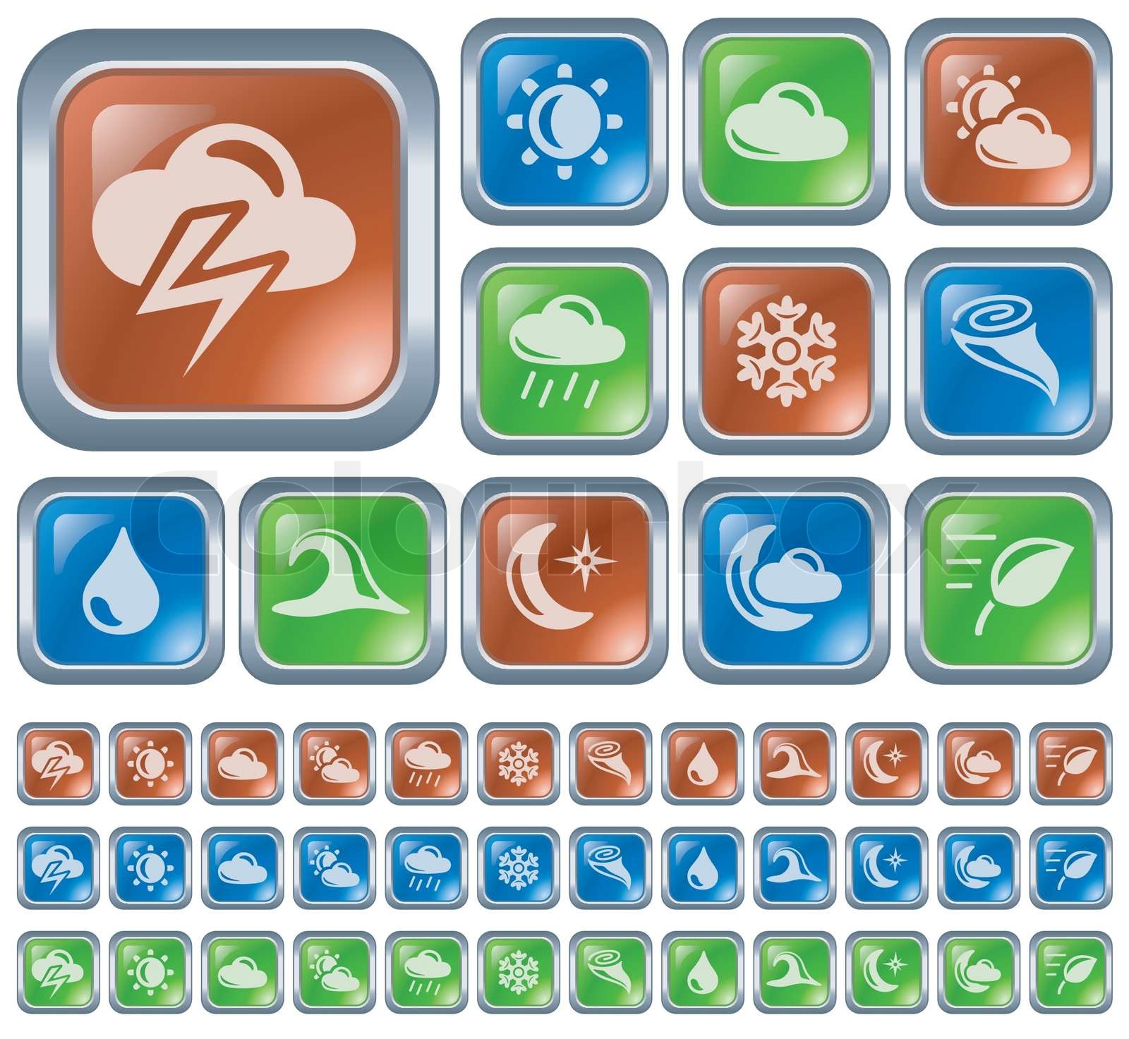 Weather button set | Stock vector | Colourbox