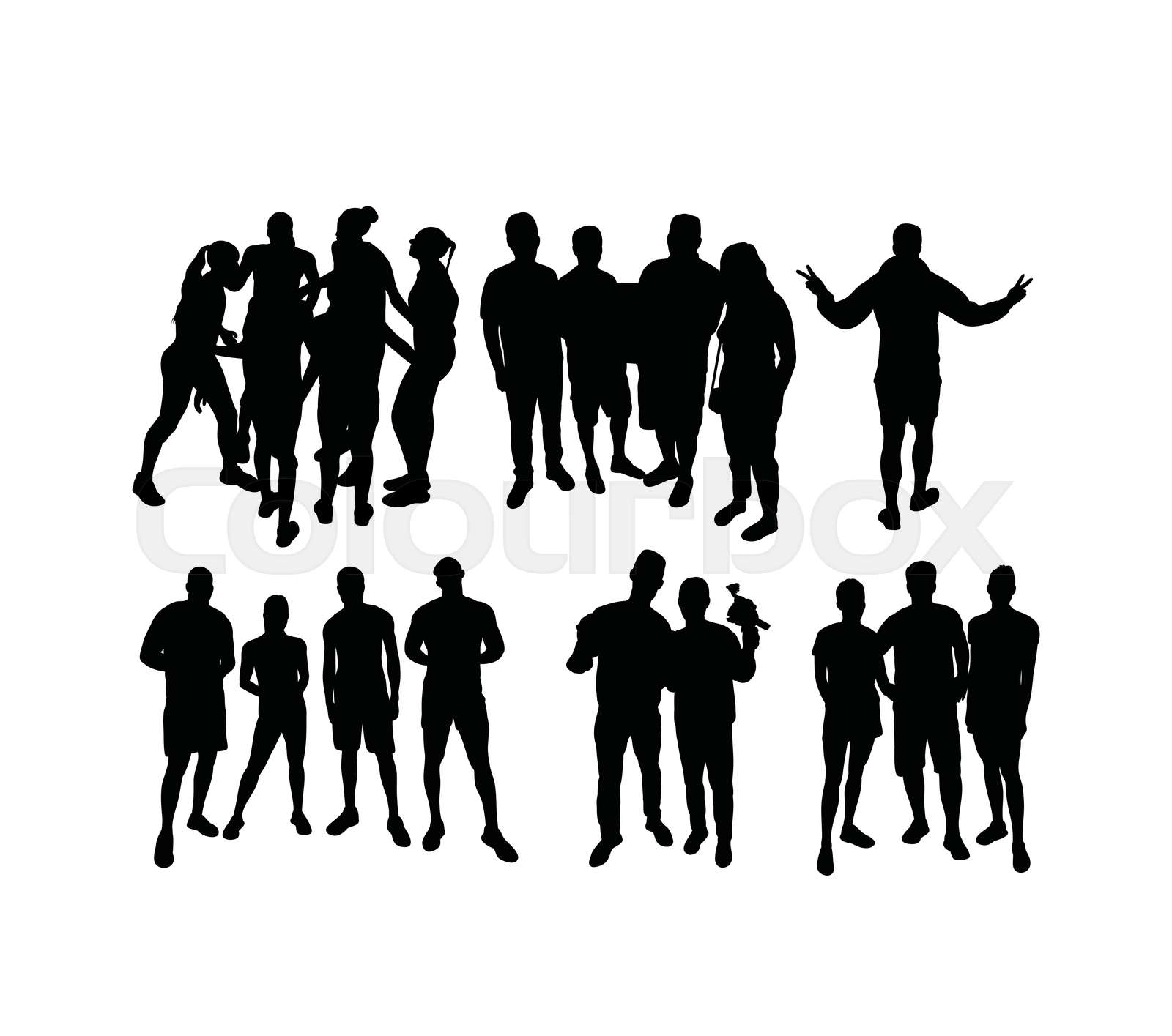 Sports Team Group Silhouette Stock Vector Colourbox sports-team-group-silhouette-stock-vector-colourbox