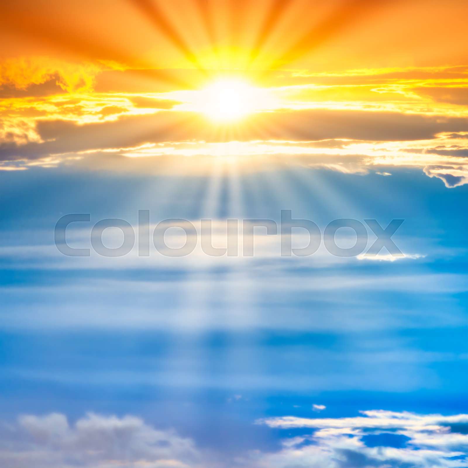 Sunset sky with sun rays | Stock image | Colourbox
