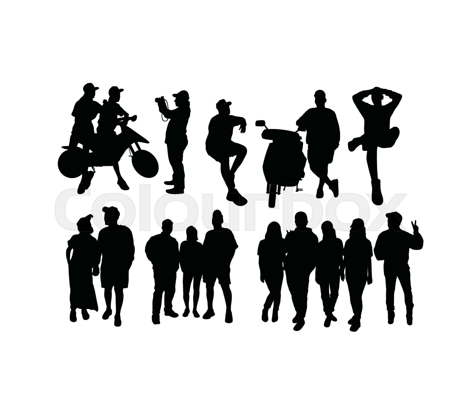 Happy Life Silhouettes | Stock vector | Colourbox