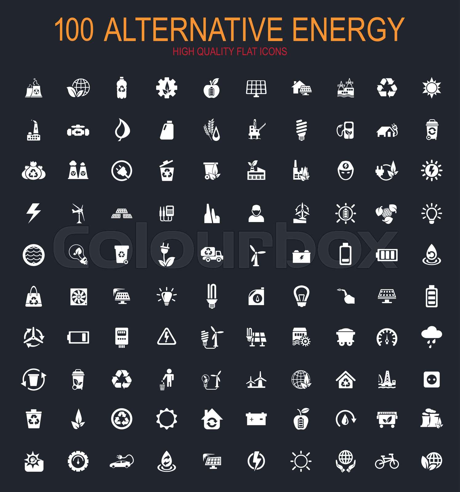 Alternative energy icons set | Stock vector | Colourbox