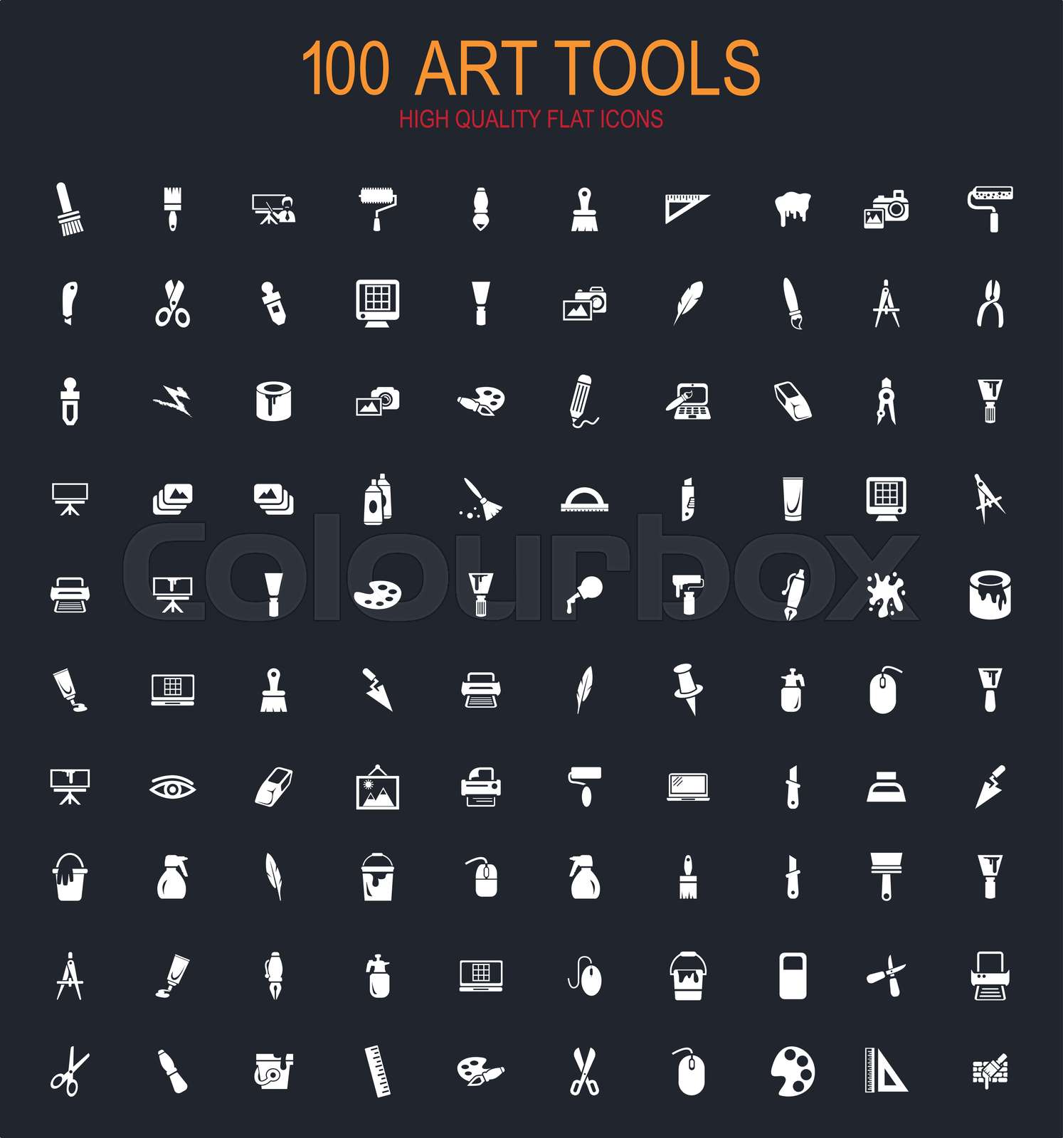 Art tools icons set | Stock vector | Colourbox