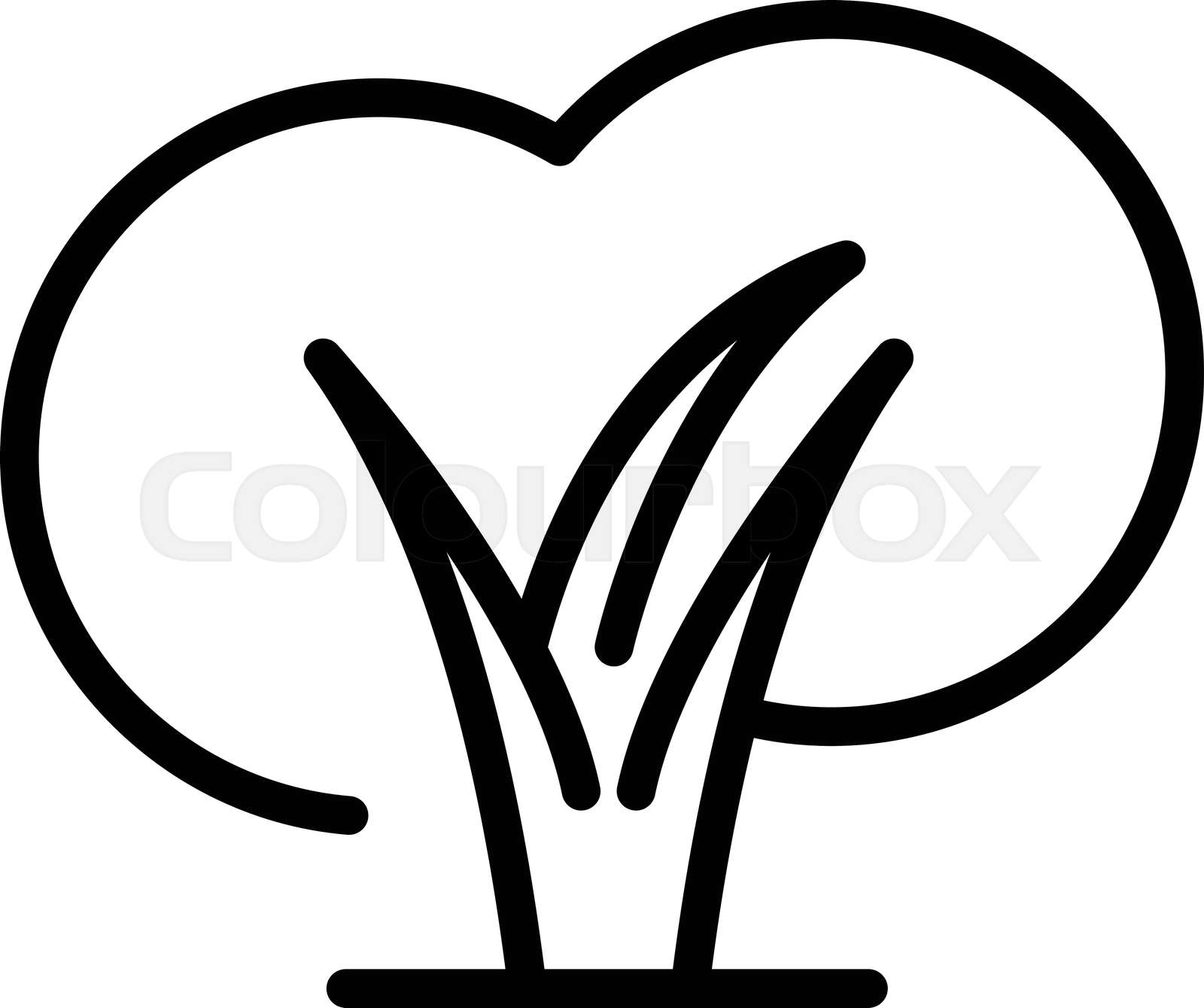 Hedge tree icon outline vector. Garden bush | Stock vector | Colourbox