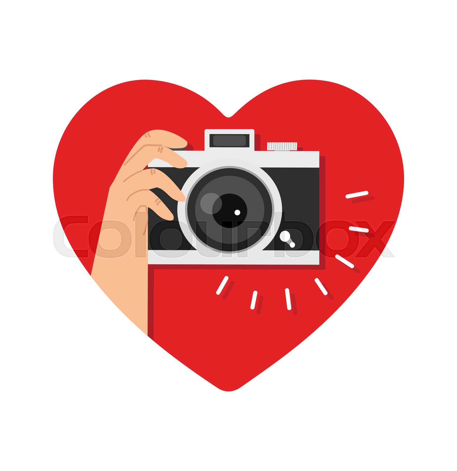 Hands Holding Camera with heart | Stock vector | Colourbox