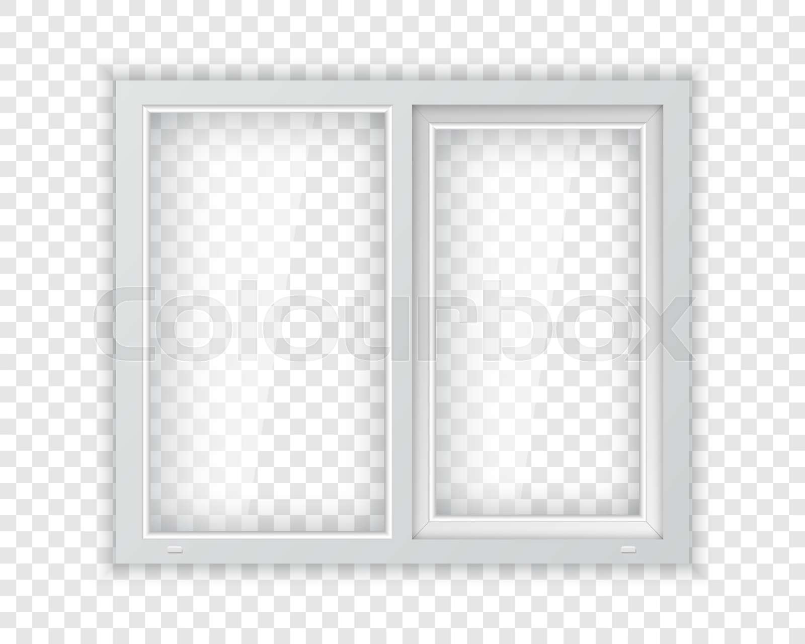 Realistic plastic window with white frame. Double plastic window mockup ...