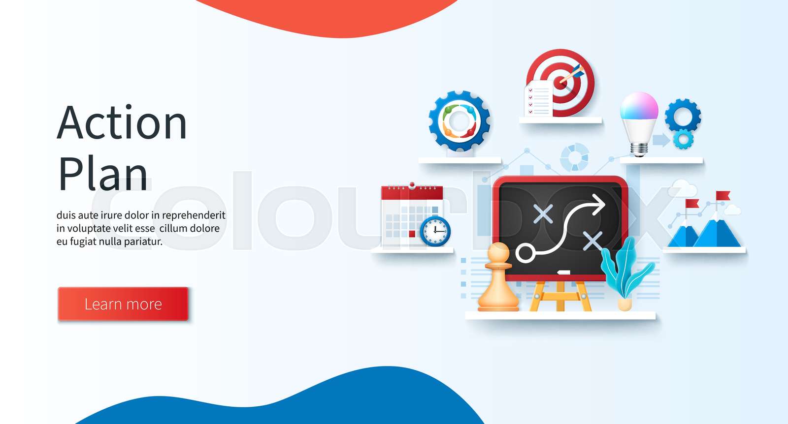 Action plan concept illustrations in 3D style | Stock vector | Colourbox