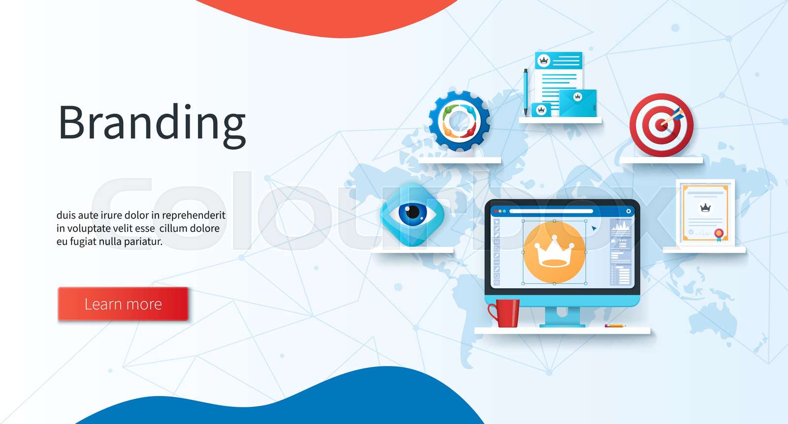 Branding concept vector illustrations in 3D style | Stock vector ...