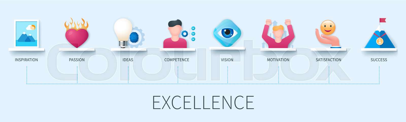 Excellence vector infographic in 3D style | Stock vector | Colourbox