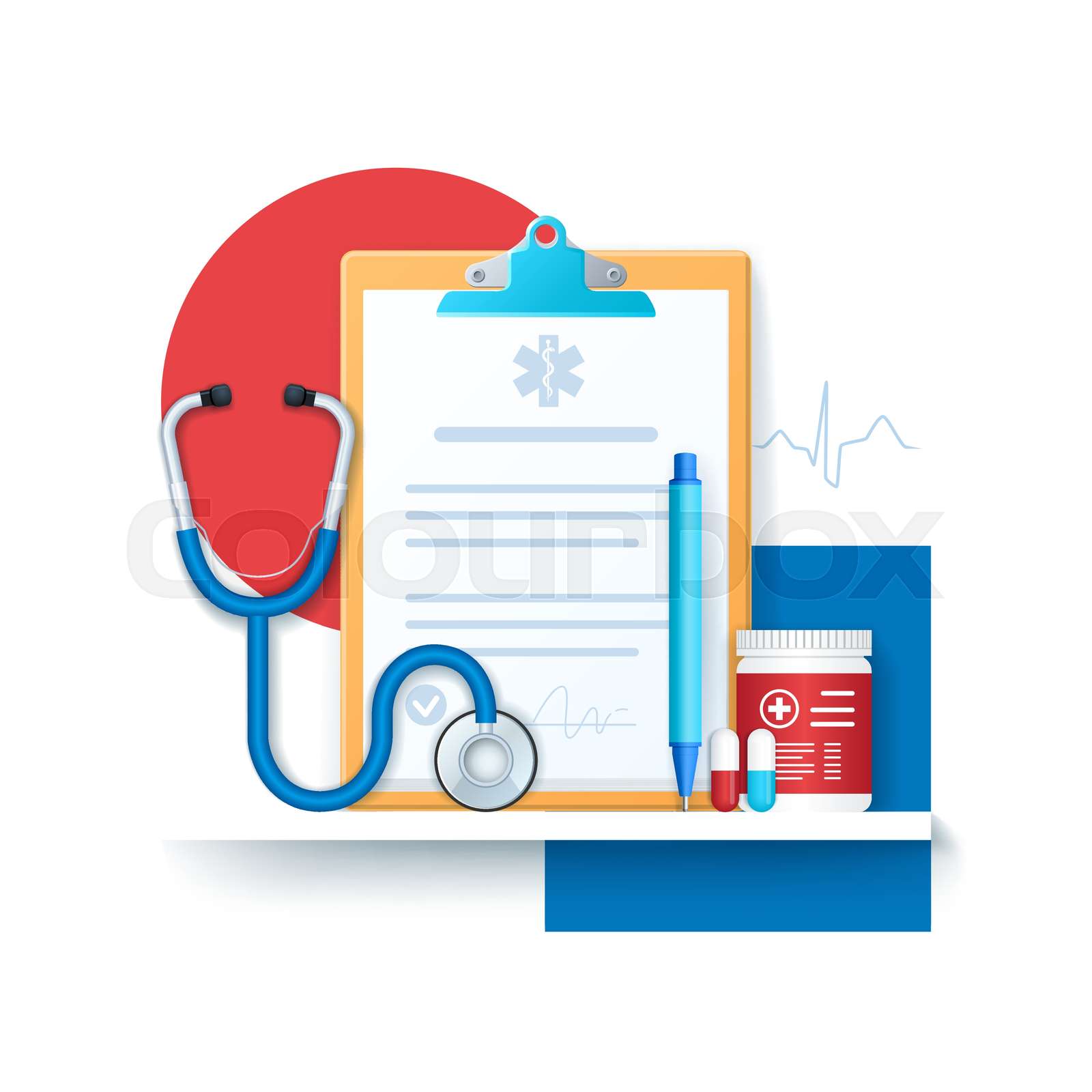 Medical record concept in 3D style | Stock vector | Colourbox