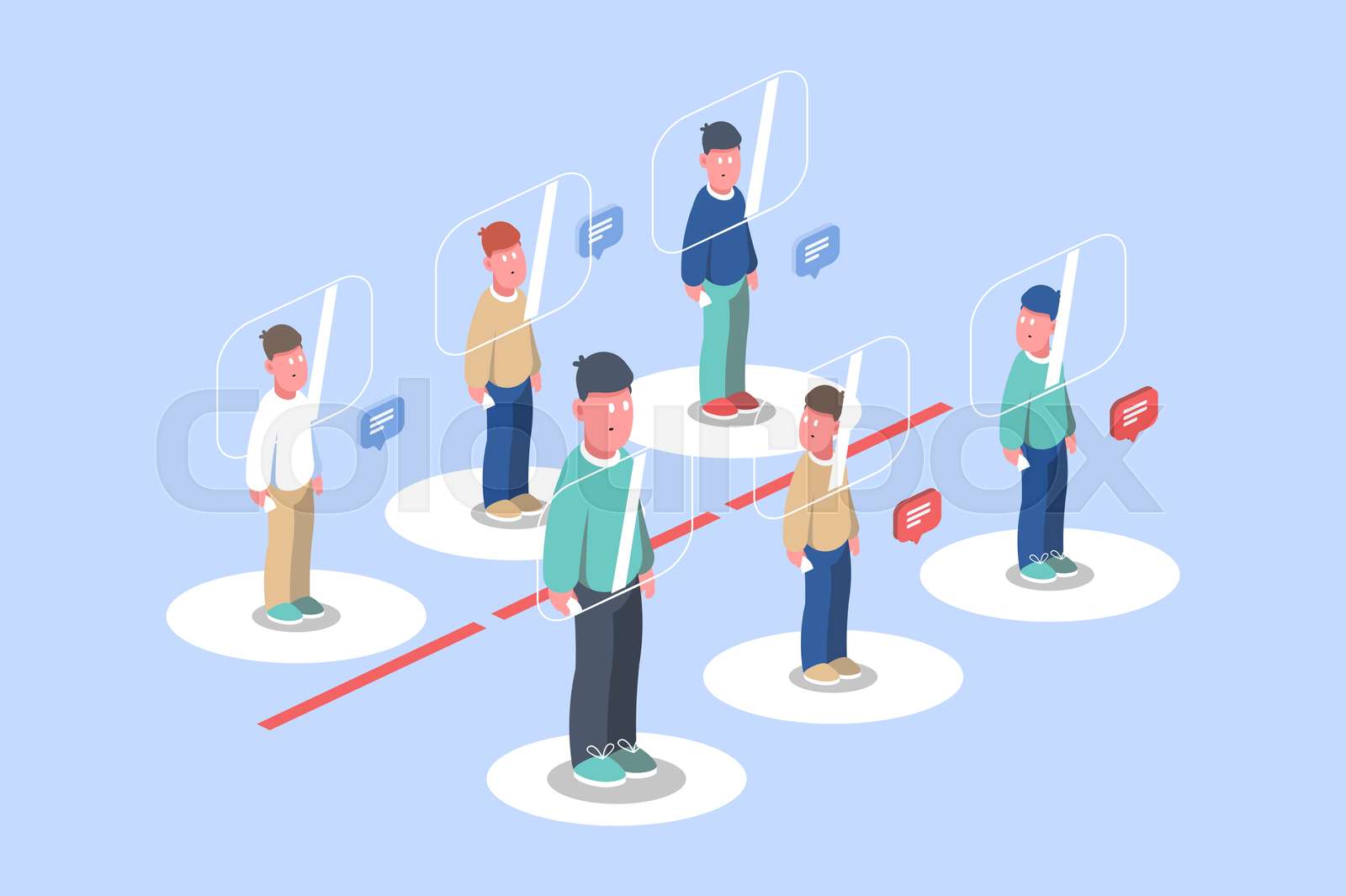 People follow distance rule | Stock vector | Colourbox