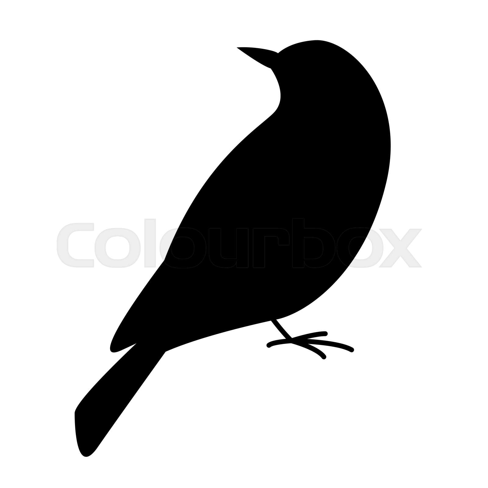 blue bird, vector illustration, black silhouette, side view | Stock ...