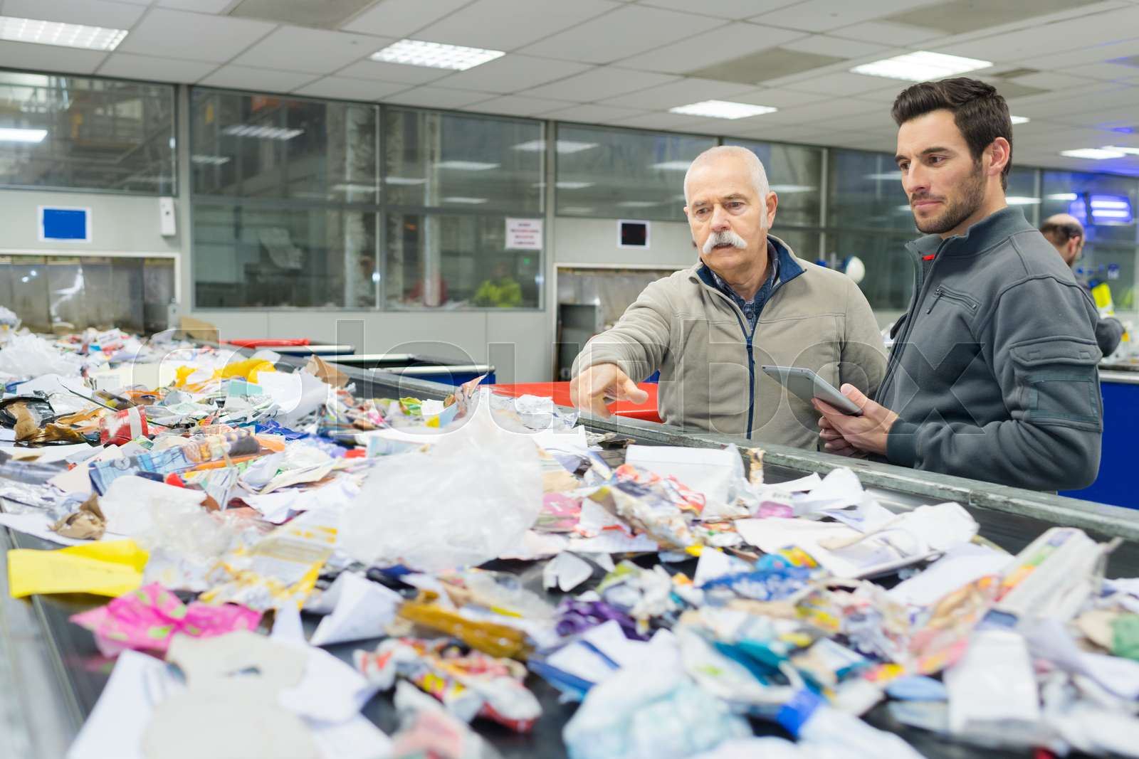portrait of garbage recycling plant workers | Stock image | Colourbox