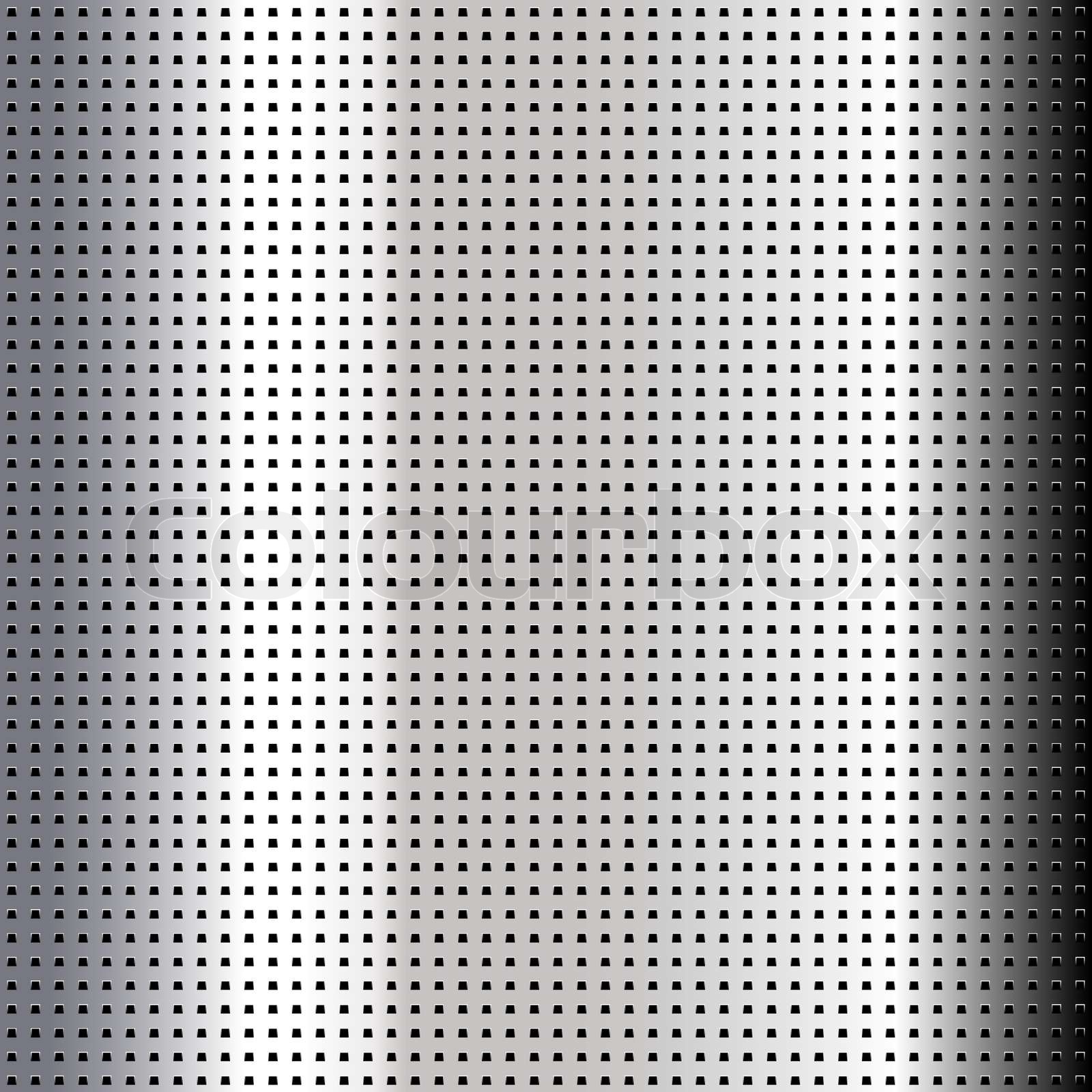 Metallic perforeret krom plade | Stock vektor | Colourbox