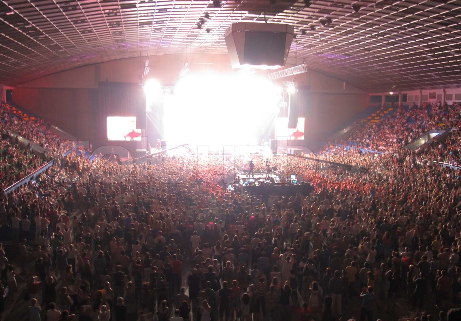Cheering crowd in a concert hall | Stock image | Colourbox