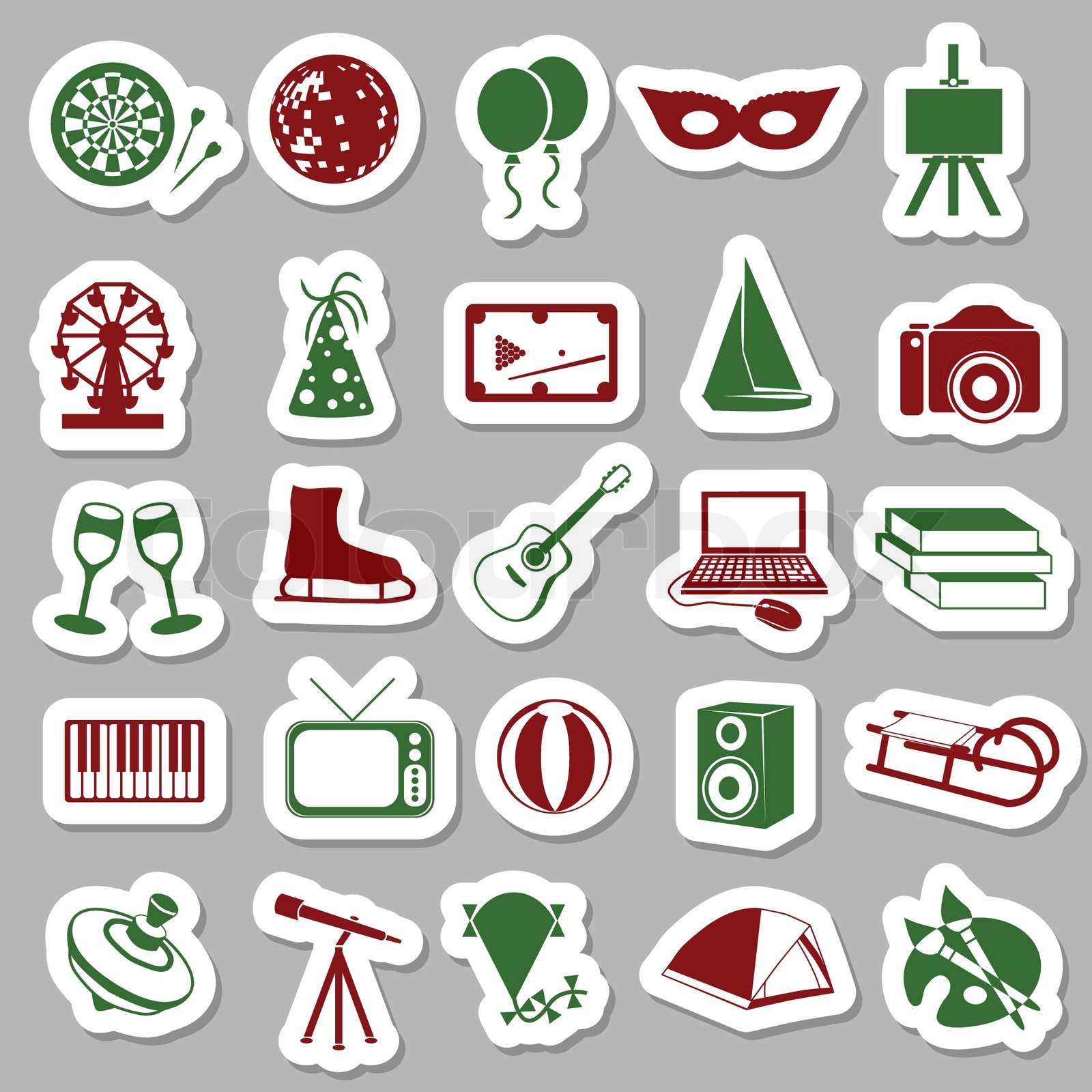 entertainment stickers | Stock vector | Colourbox