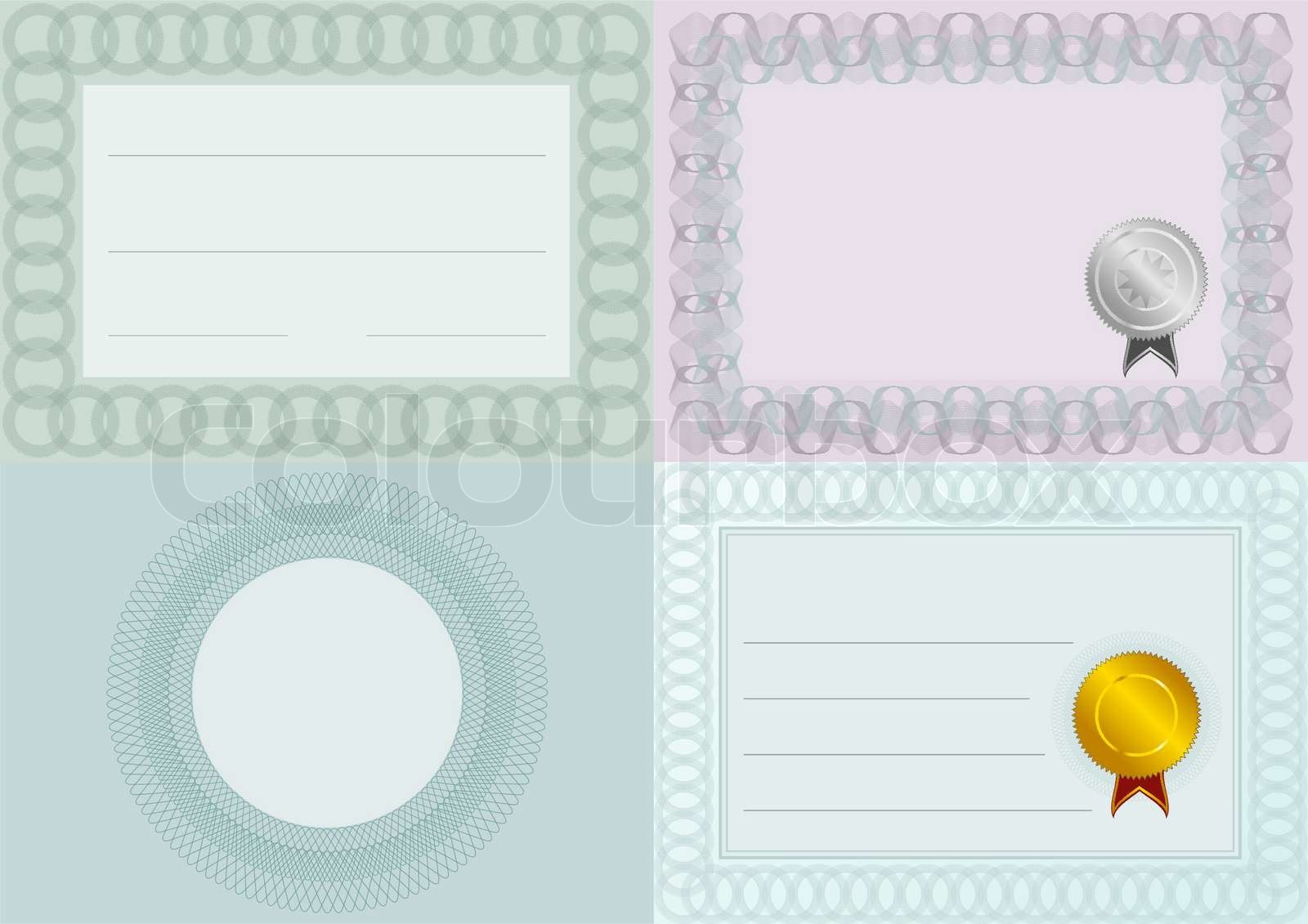 Blank Certificate Backgrounds | Stock vector | Colourbox