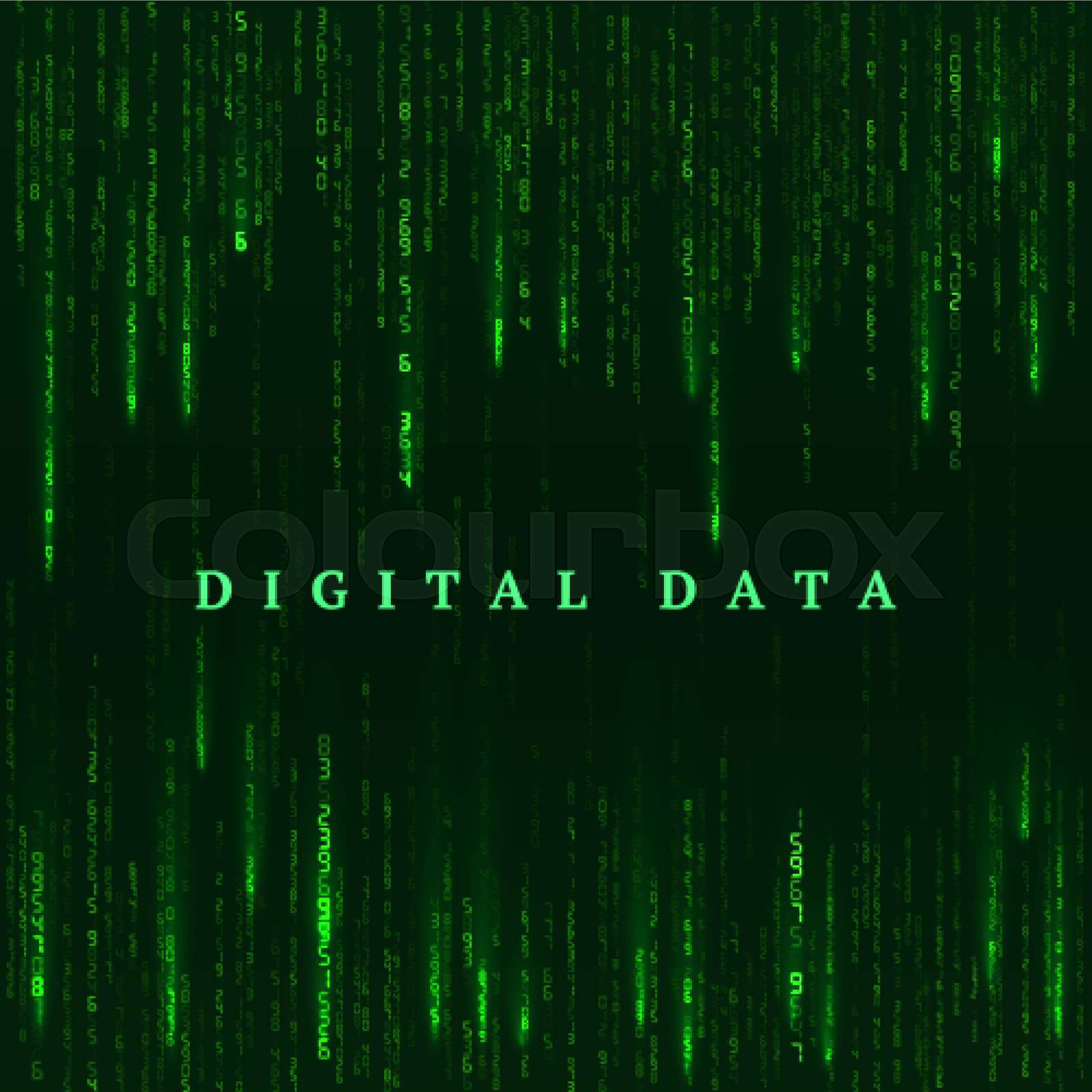 Background In A Matrix Style Digital Virtual Reality Visualization Green Random Numbers Sci