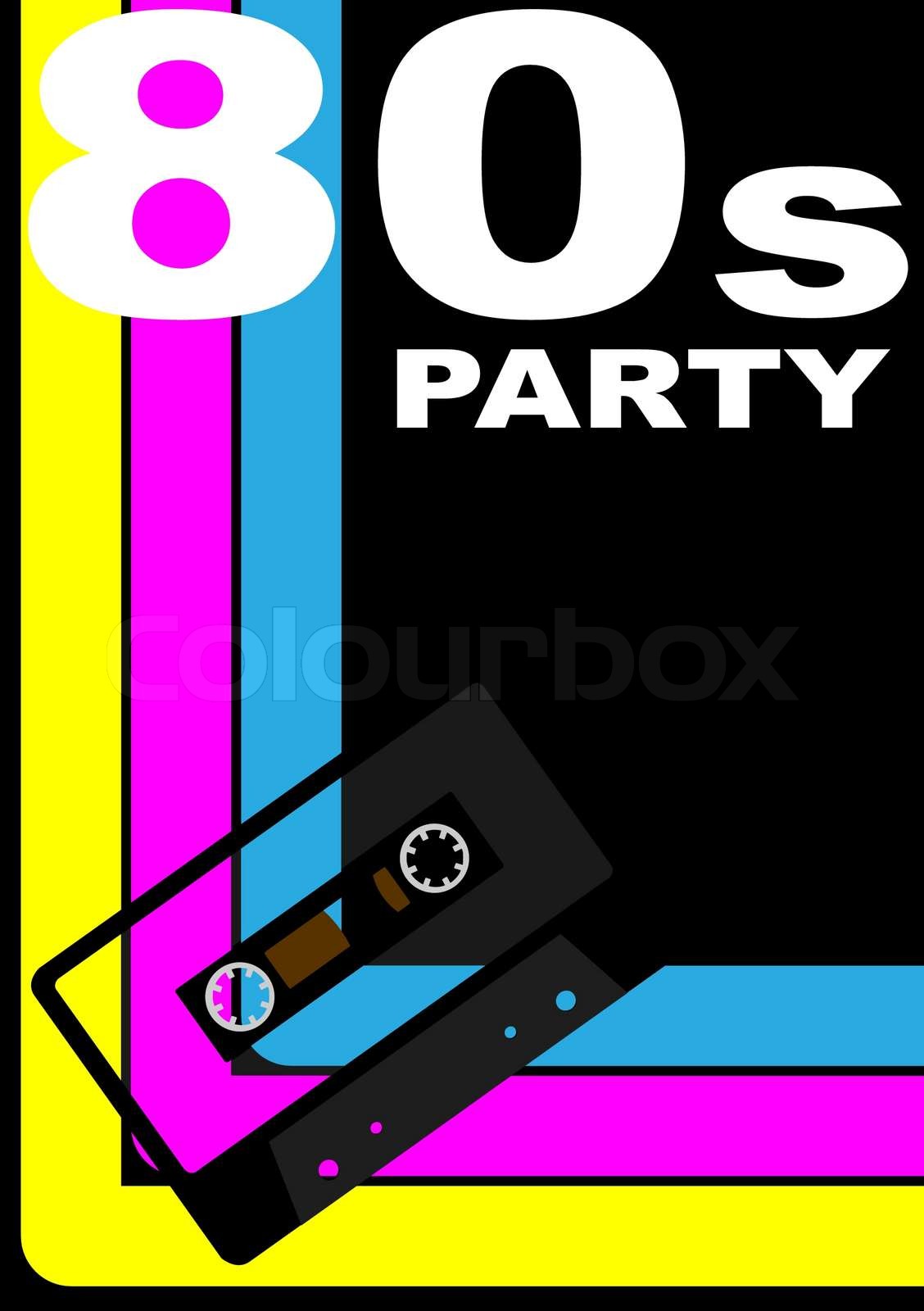 80s Party Poster | Stock vector | Colourbox