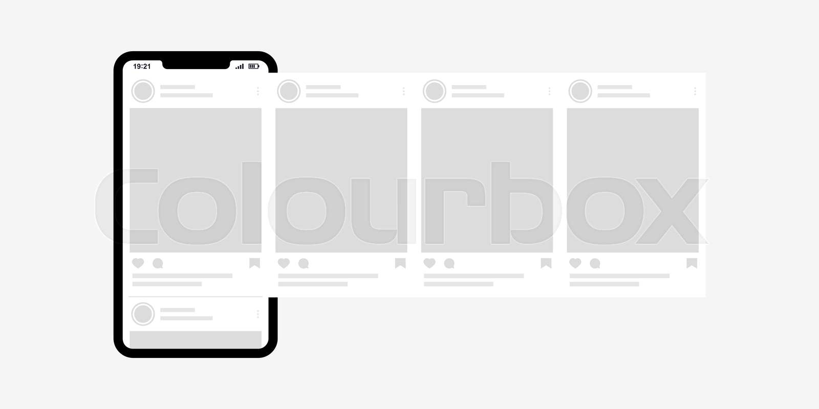 Smartphone With Interface Carousel Posts Carousel Interface Post Mockup Template Social