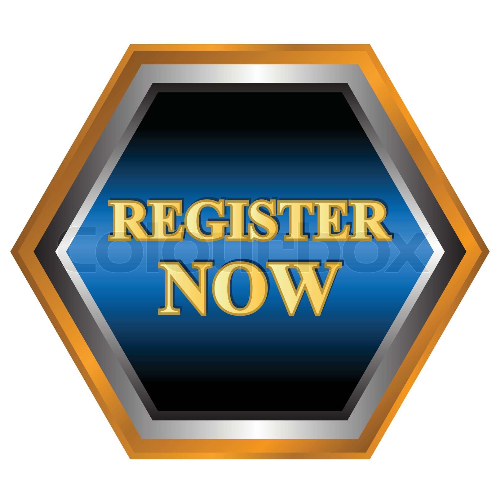 Register now logo | Stock vector | Colourbox