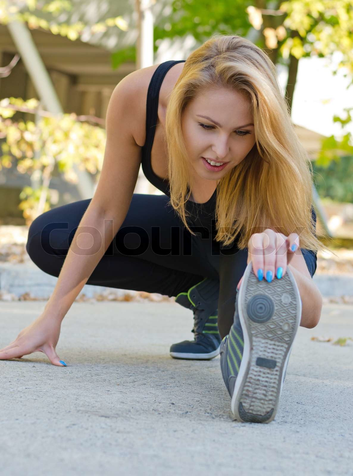 Fit girl working out | Stock image | Colourbox