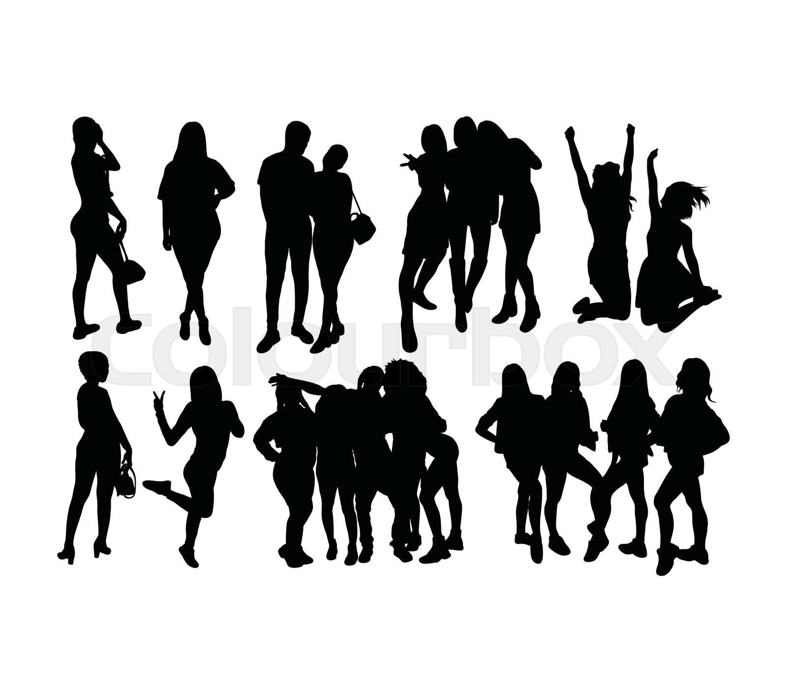 Happy Life Silhouettes | Stock vector | Colourbox