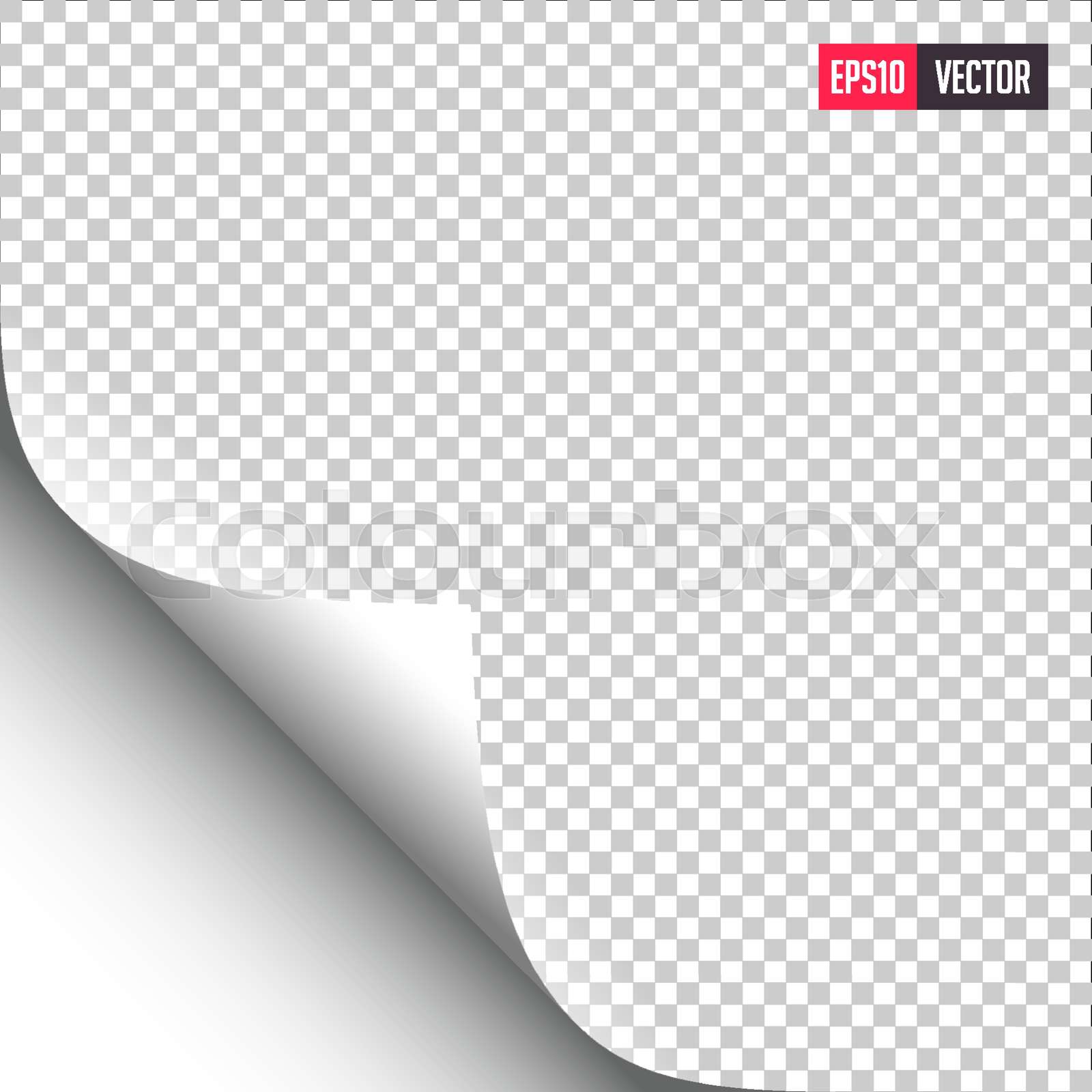 Wrapped Page Corner with Shadow on Transparent Background. | Stock ...