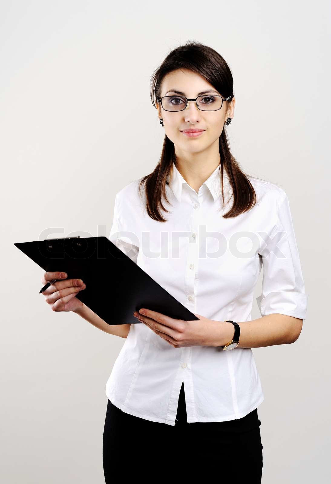 Secretary with notepad | Stock image | Colourbox