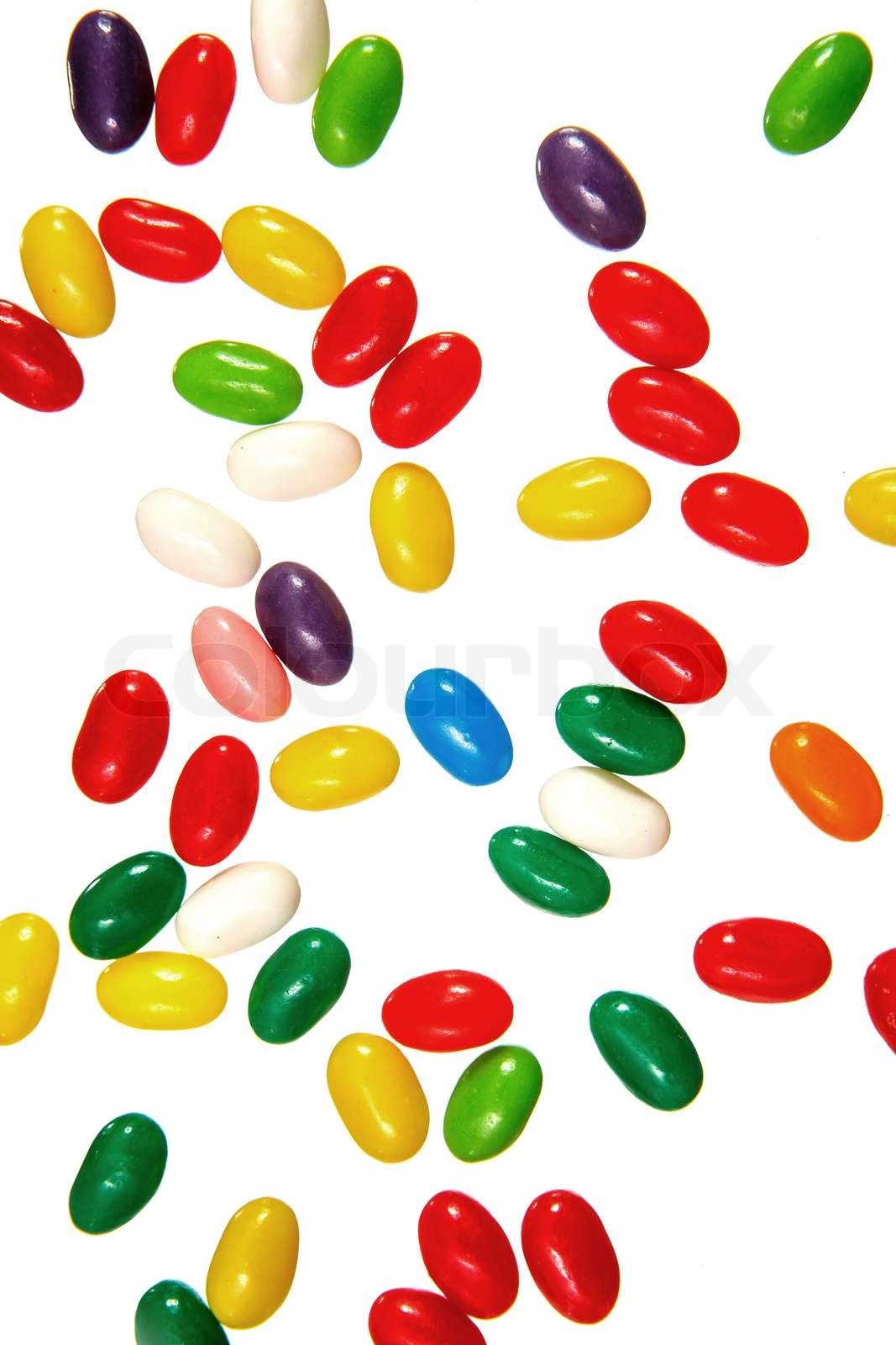 Color jelly beans over white | Stock image | Colourbox