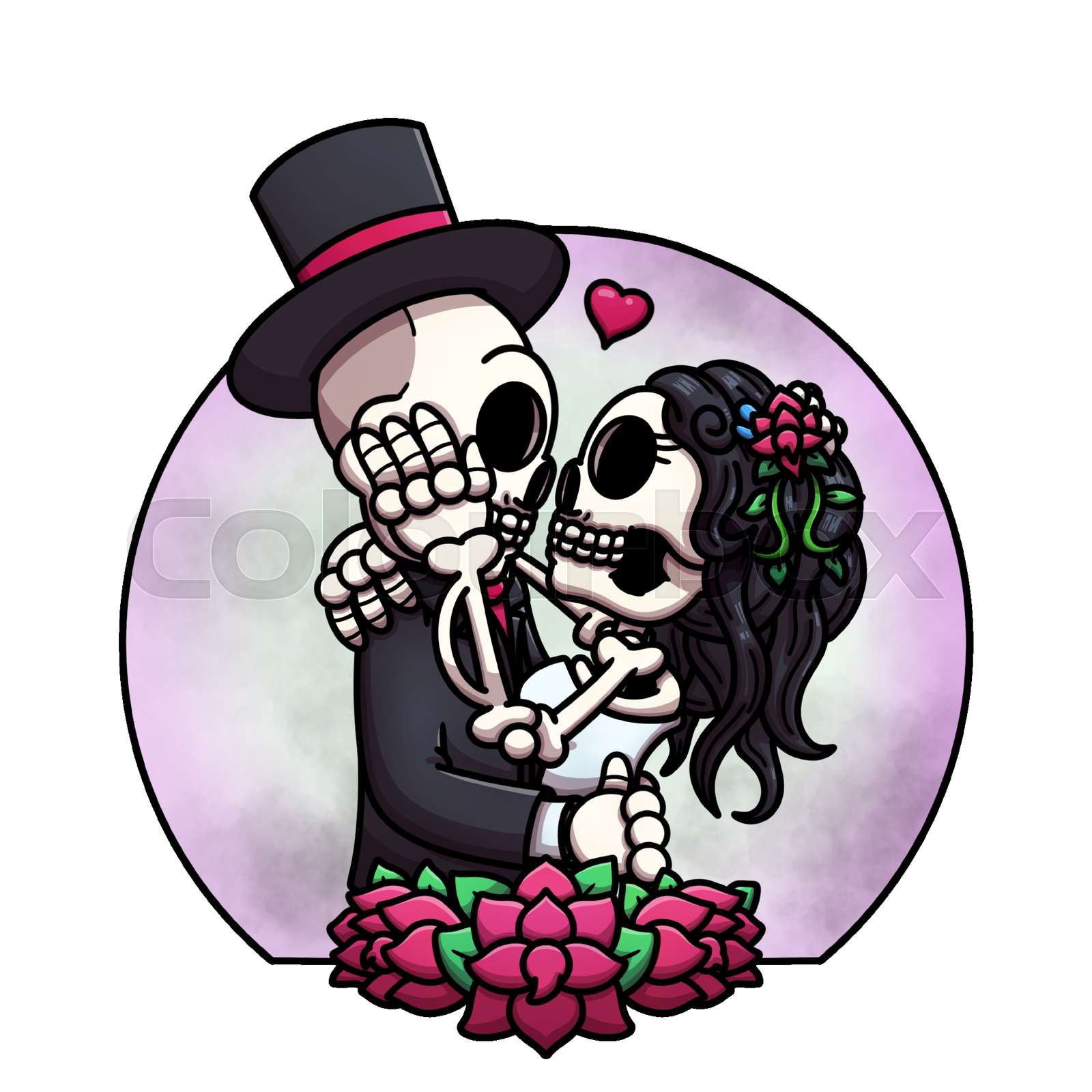 Skeleton Bride And Groom Clipart