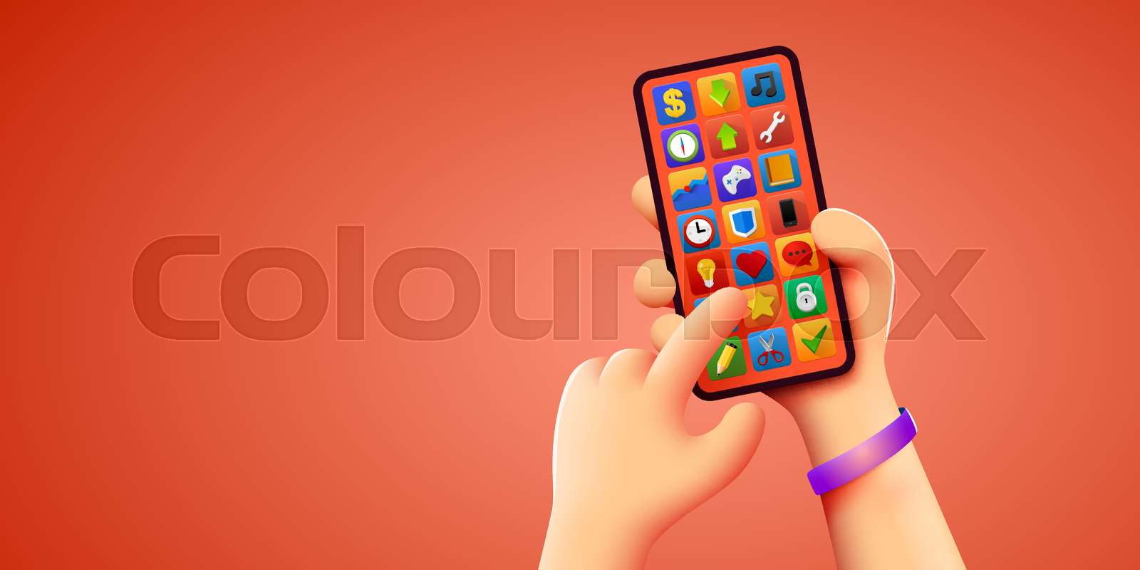 Holding phone in two hands. Phone mockup. Editable smartphone template ...