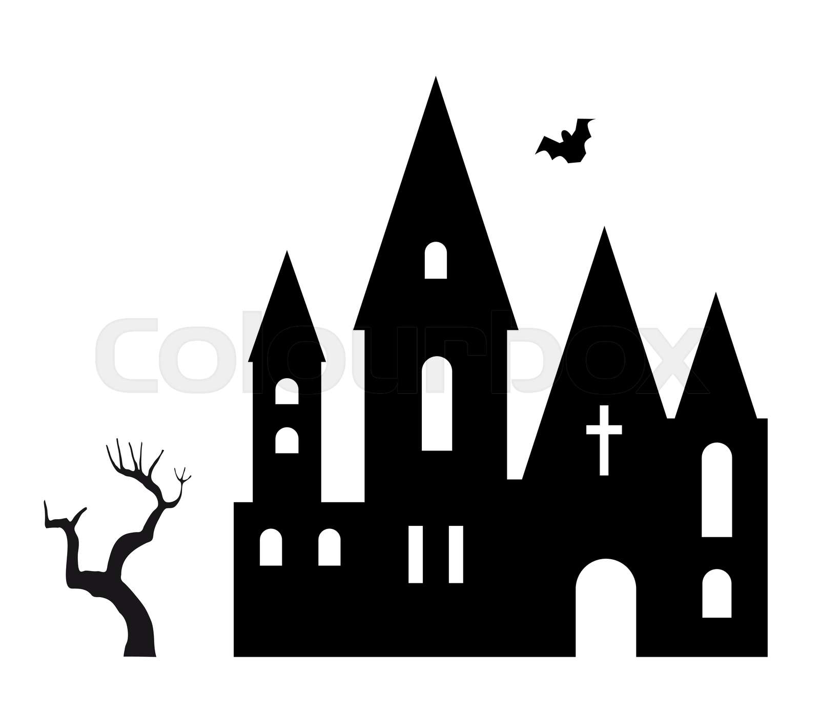 Building Halloween Cathedral Horror Church Festive Illustration | Stock ...