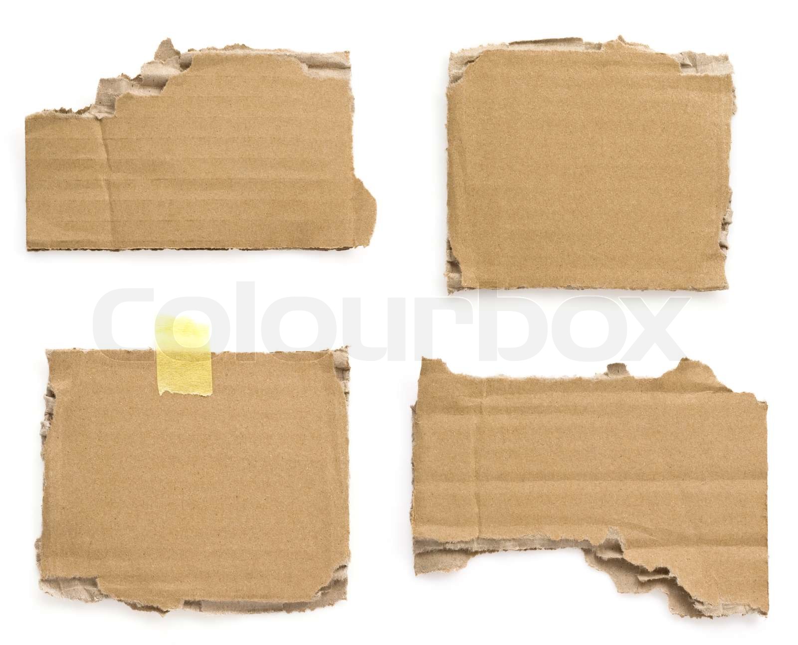 Karton Stücke auf weißem | Stock Bild | Colourbox