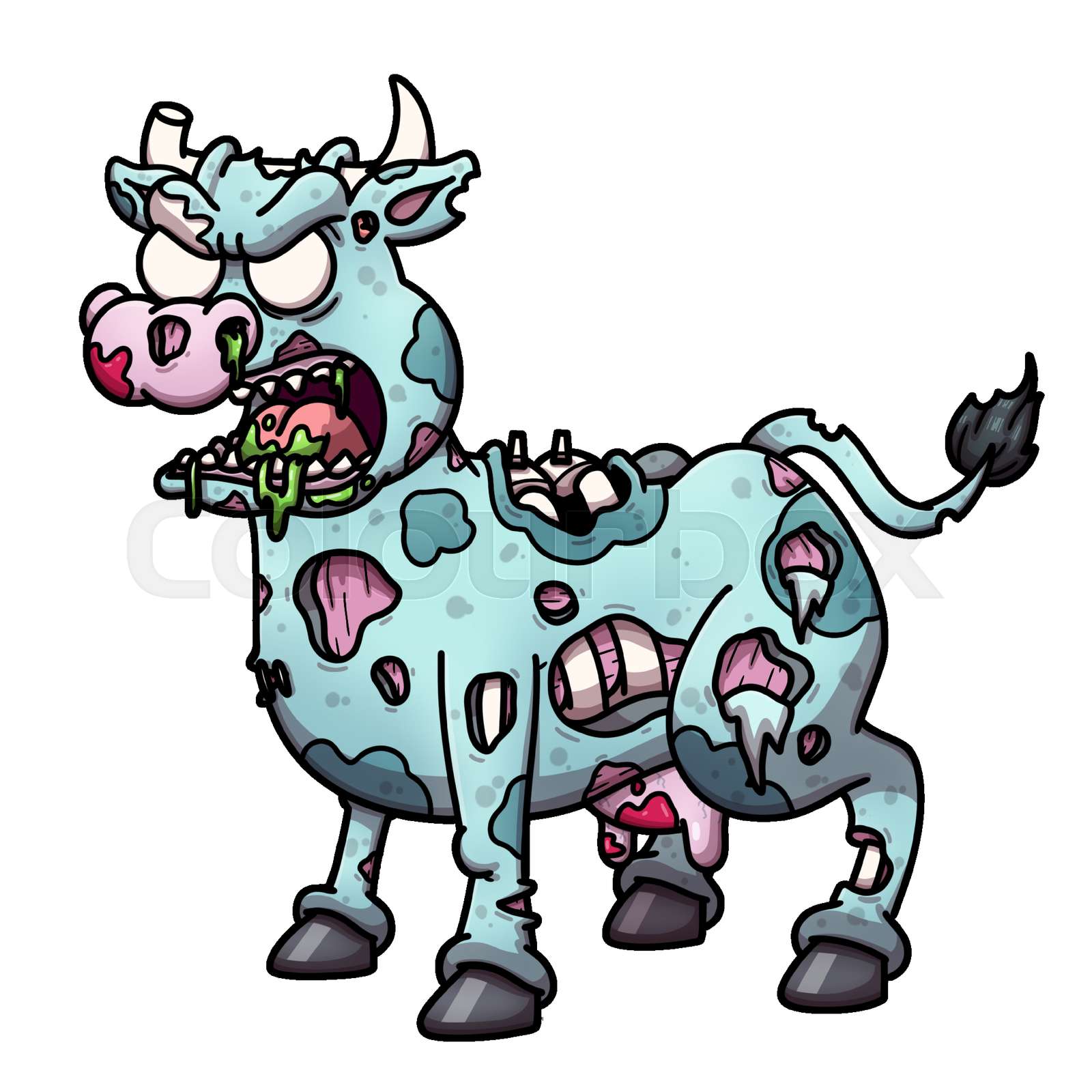 Zombie Cow Cartoon | Stock vector | Colourbox